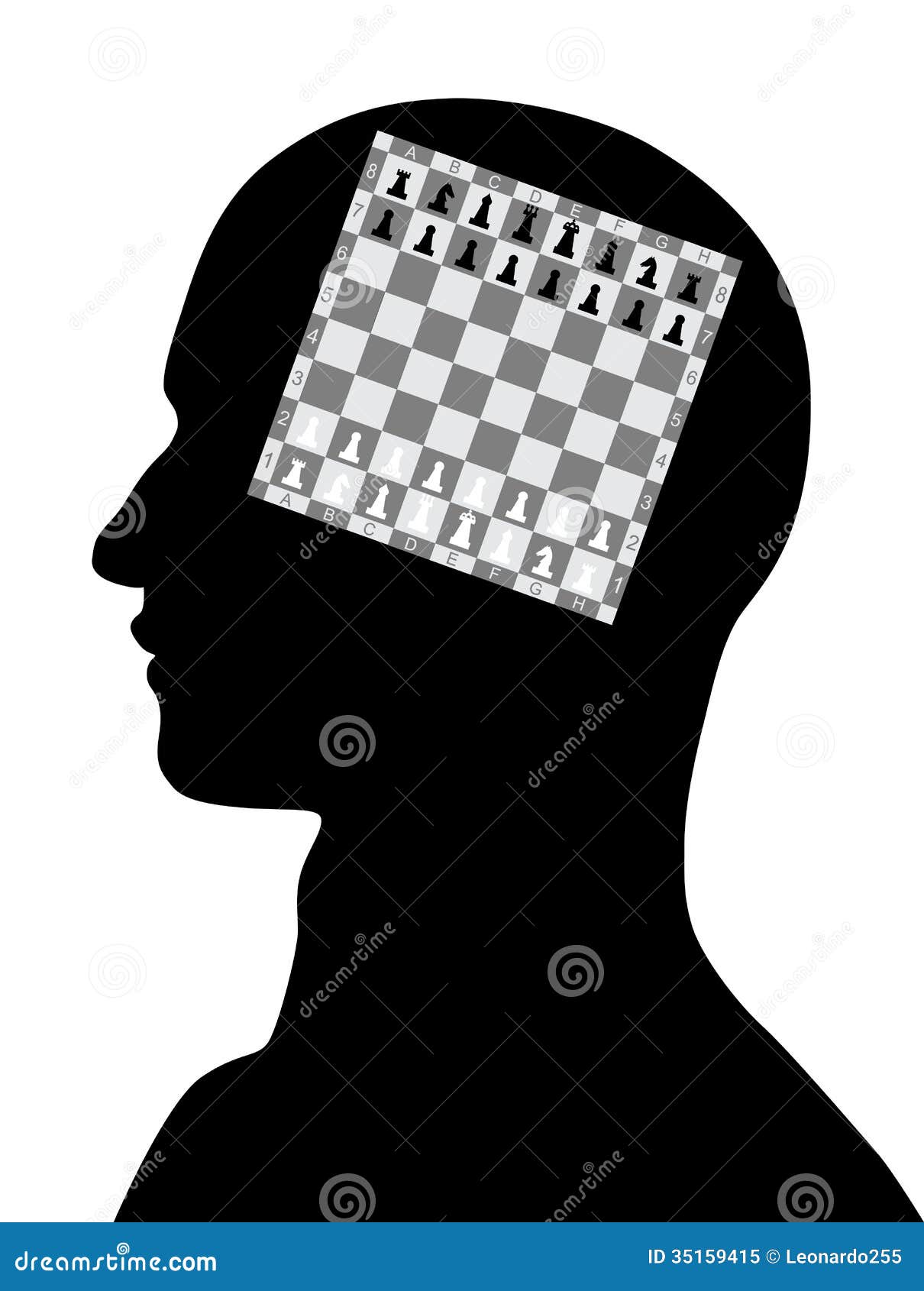 Chess in the male mind stock vector. Illustration of business - 35159415