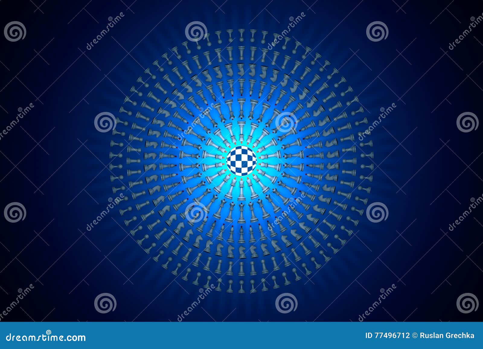 Chess Matrix (metaphor). Hi-tech Ornament. 3D Render Illustration Stock ...