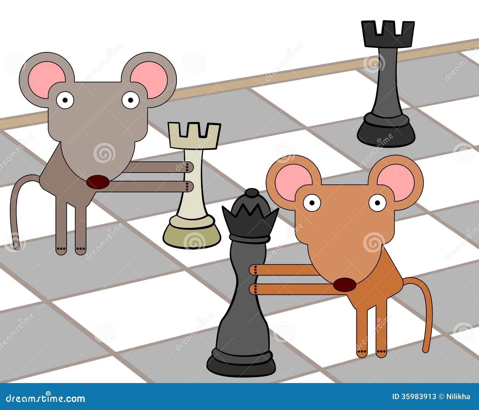 Chess mice stock illustration. Illustration of rival - 35983913