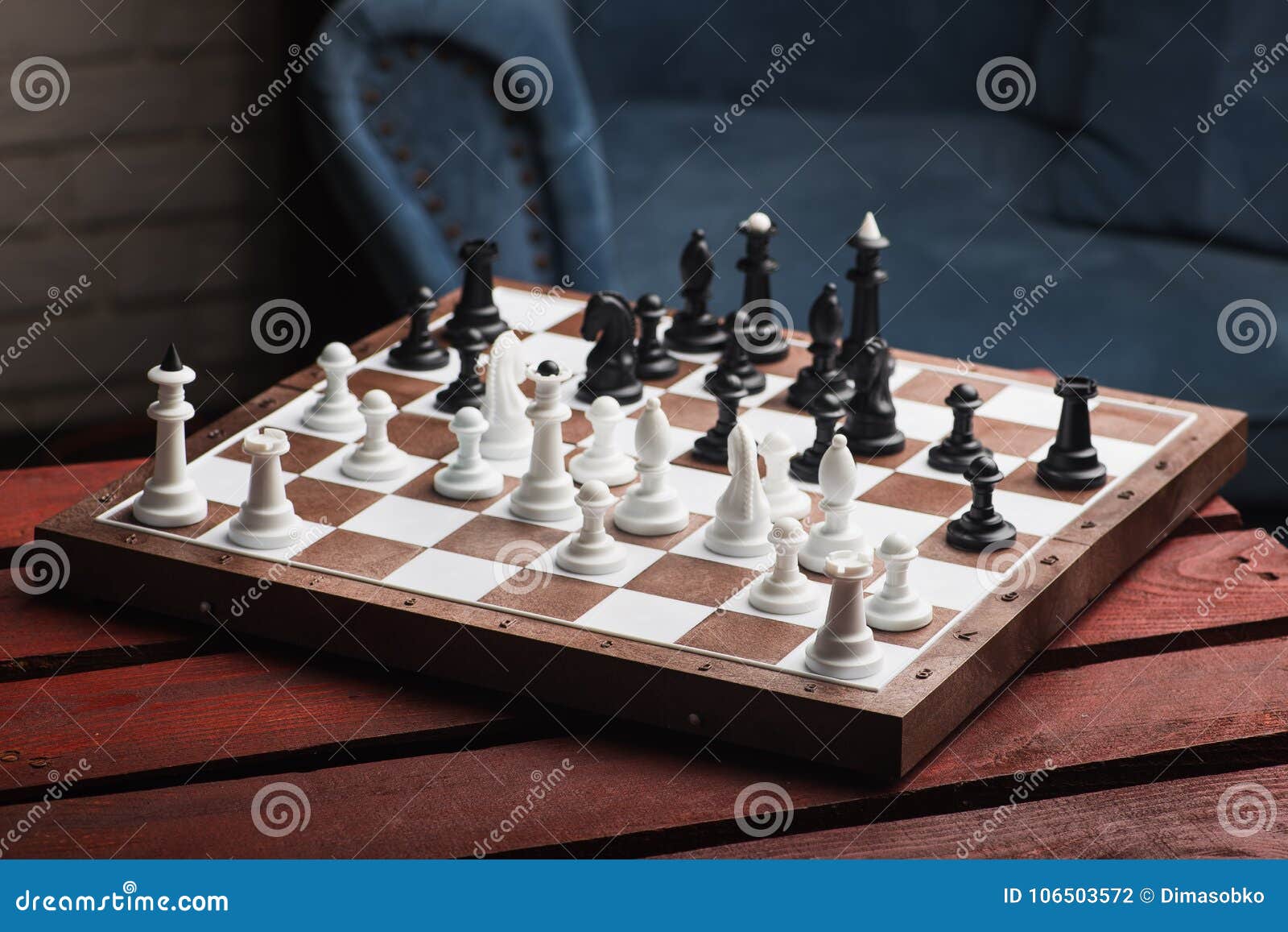 Chess in the Middle of the Game Stock Photo - Image of business, figure ...