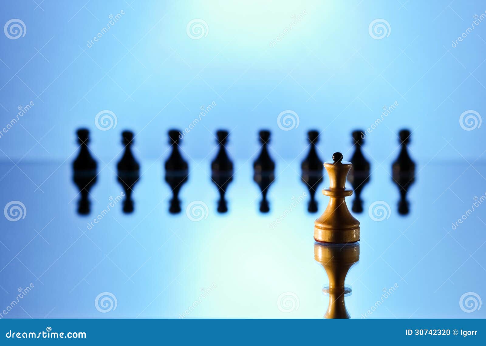 Chess on a mirror table stock photo. Image of form, concept - 30742320