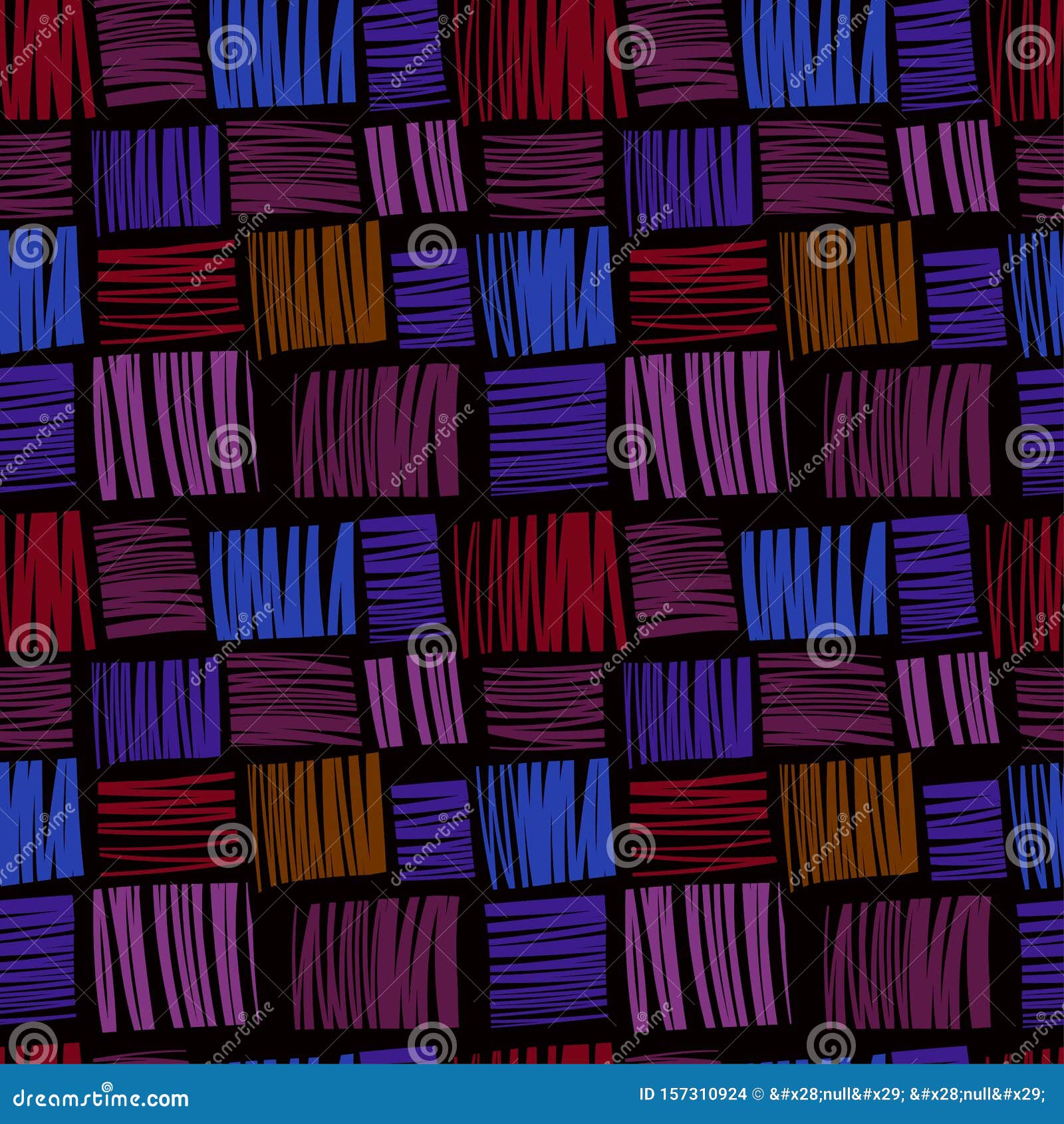 Chess Pattern. Seamless Vector Pattern of Colored Drawn Squares Stock ...