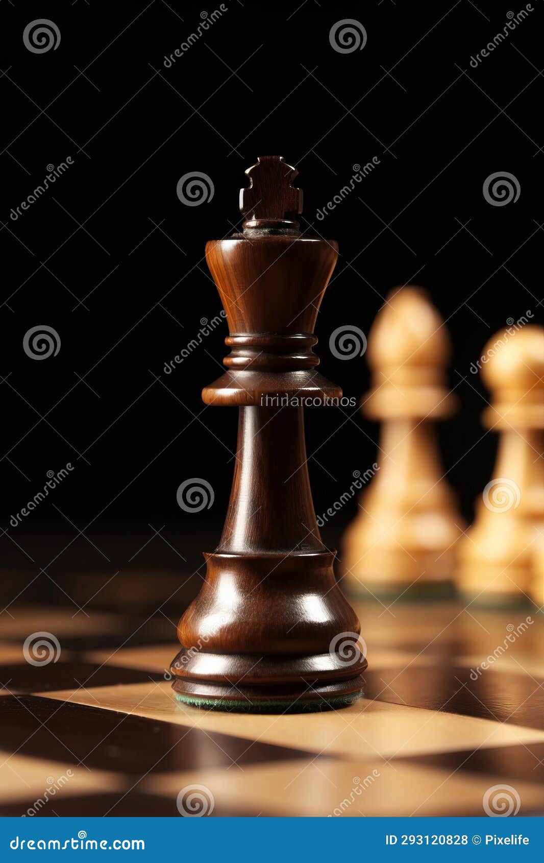Chess Pawn on Chess Board AI Generated Stock Illustration ...