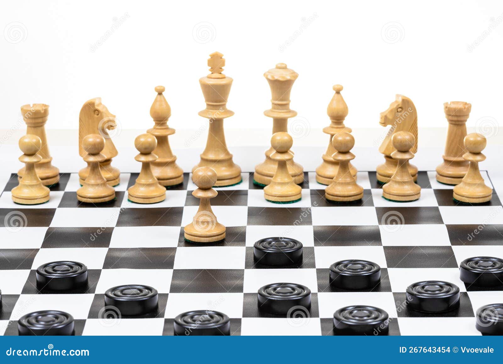 Chess Pawn and Checkers Piece Move Stock Photo - Image of boardgame ...