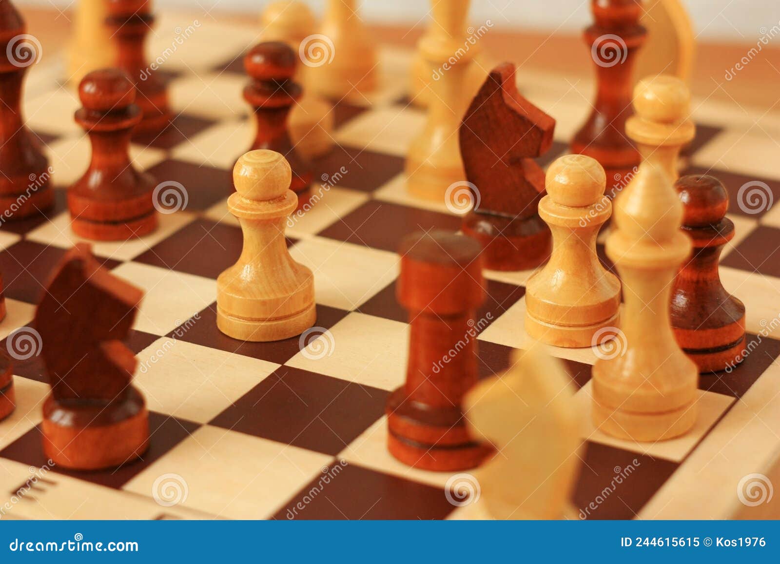 Chess pawn on a chessboard stock image. Image of chessboard - 244615615