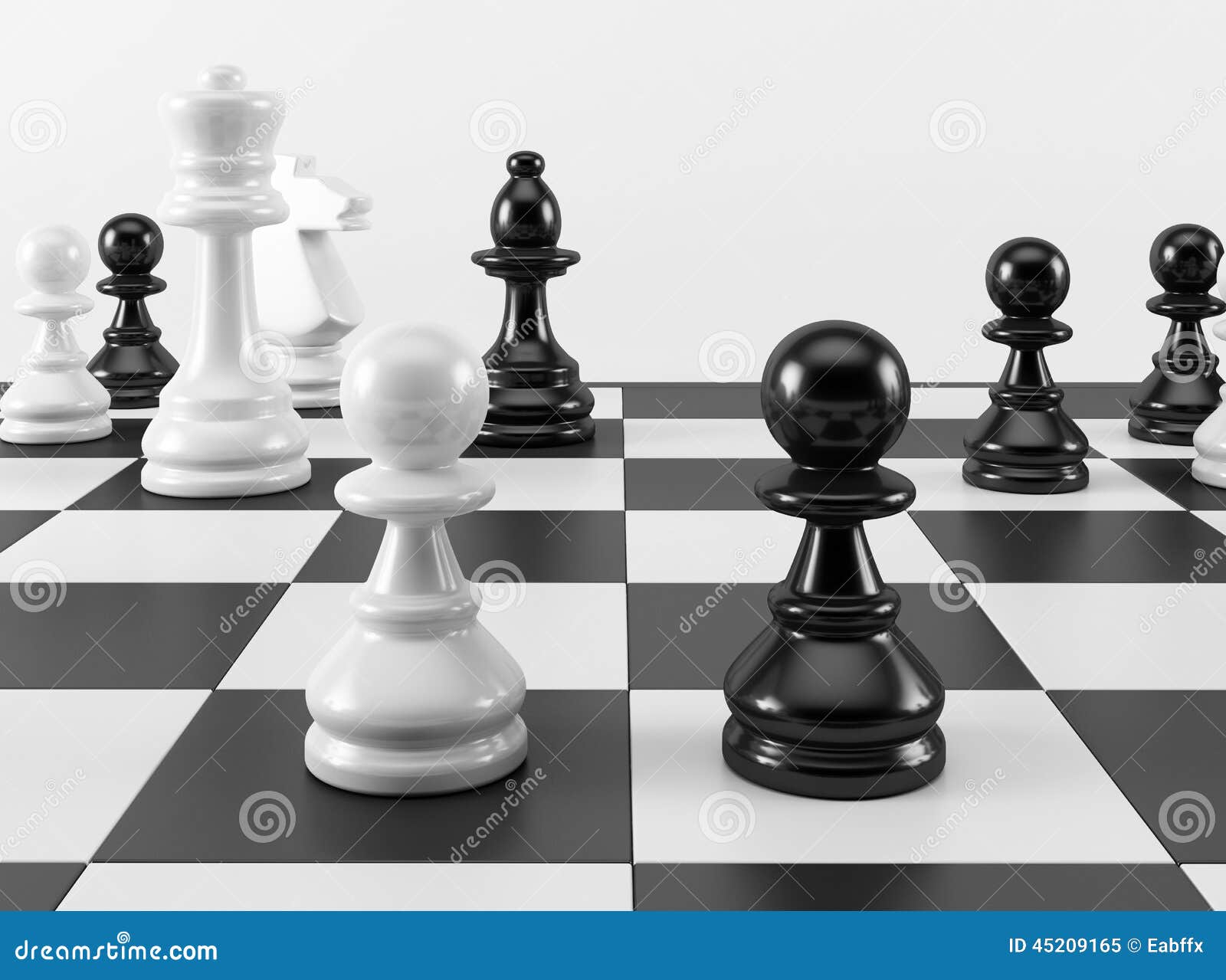 Chess, Confrontation And Opposition Concept With Two Leaders. 3D ...