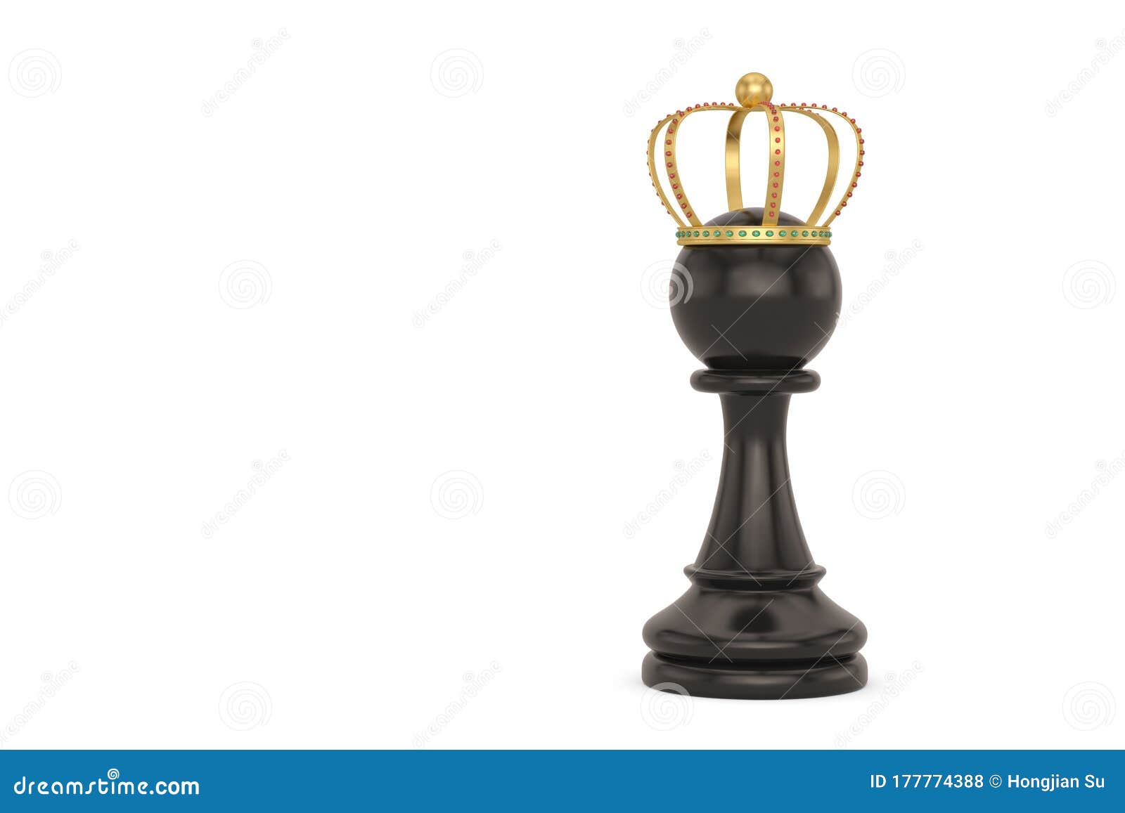 Chess Pawn with a Crown. Isolated on White Background Stock ...