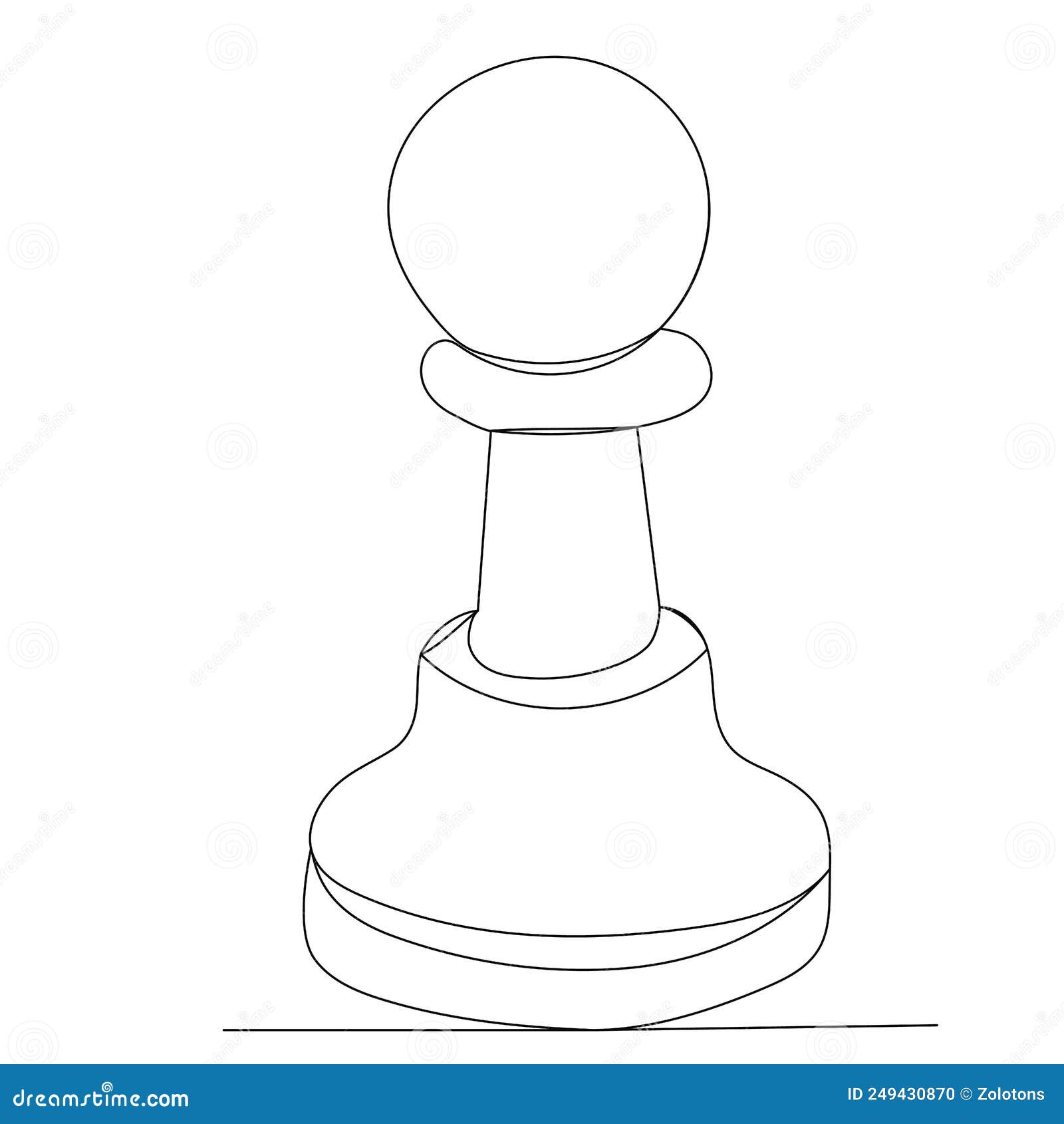 Chess Pawn Drawing by One Continuous Line, Sketch Stock Vector ...