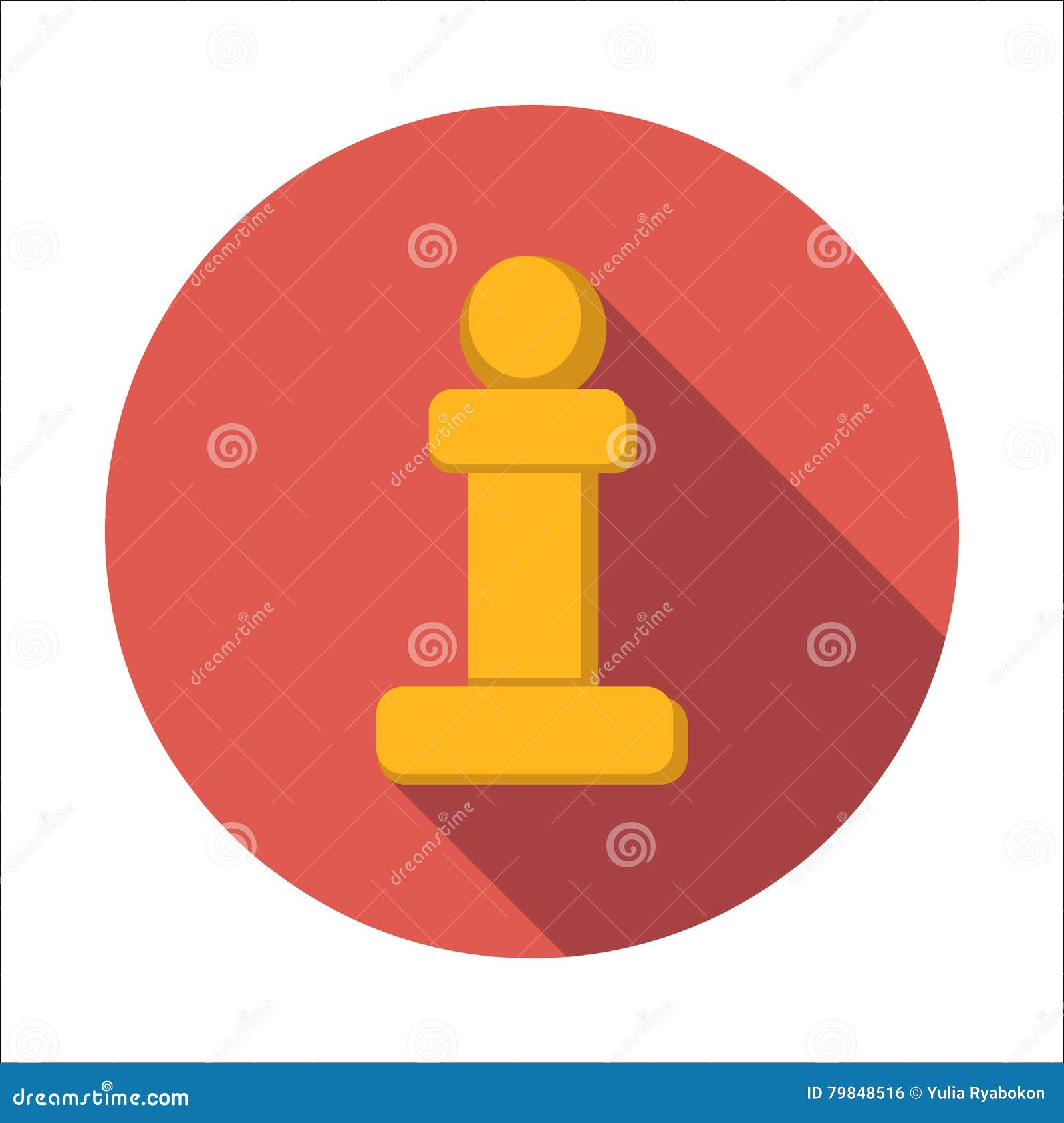 Chess pawn flat icon stock vector. Illustration of colored - 79848516