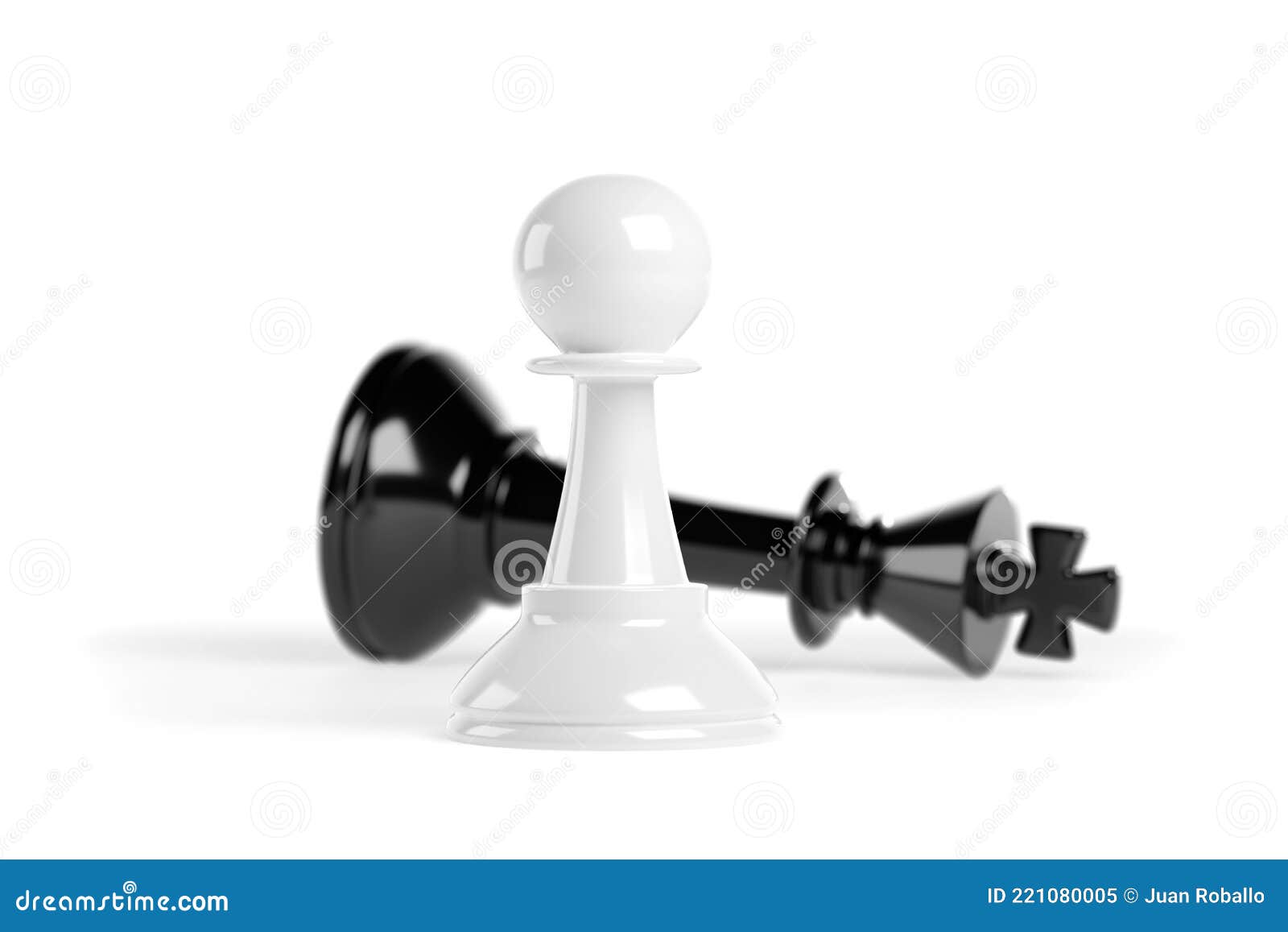 Chess Pawn in Front of a Fallen King. Winning Success Concept Stock ...