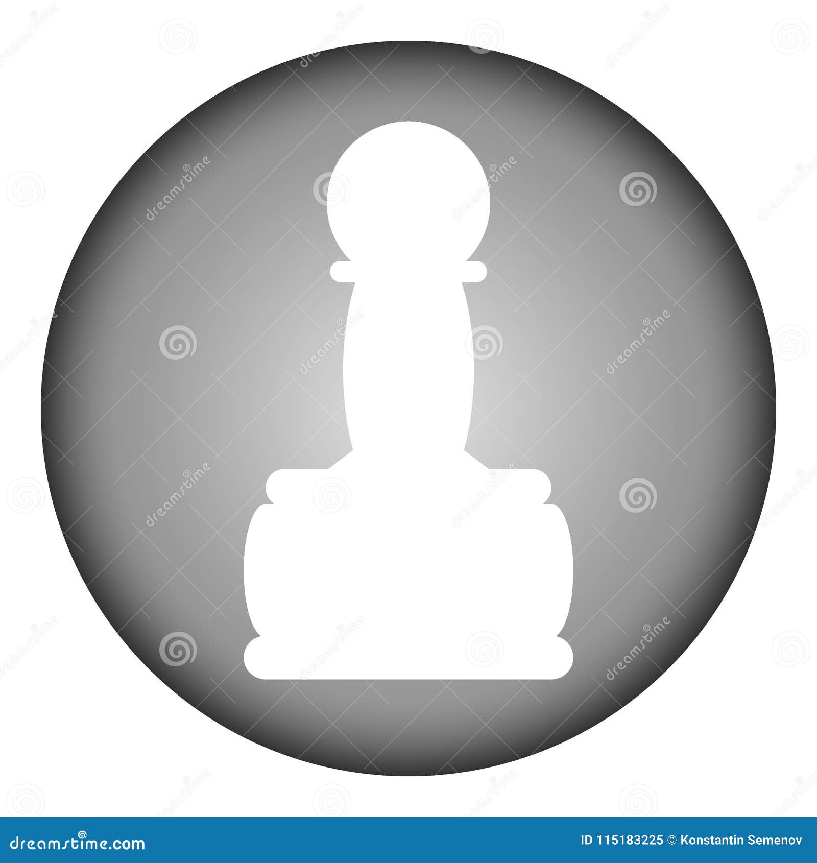 Chess pawn icon. stock illustration. Illustration of icon - 115183225