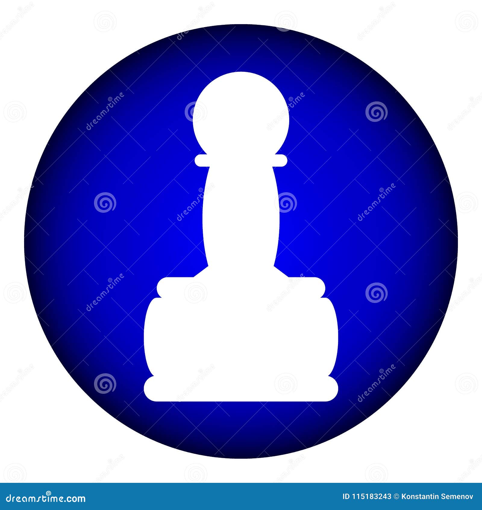 Chess pawn icon. stock illustration. Illustration of mate - 115183243