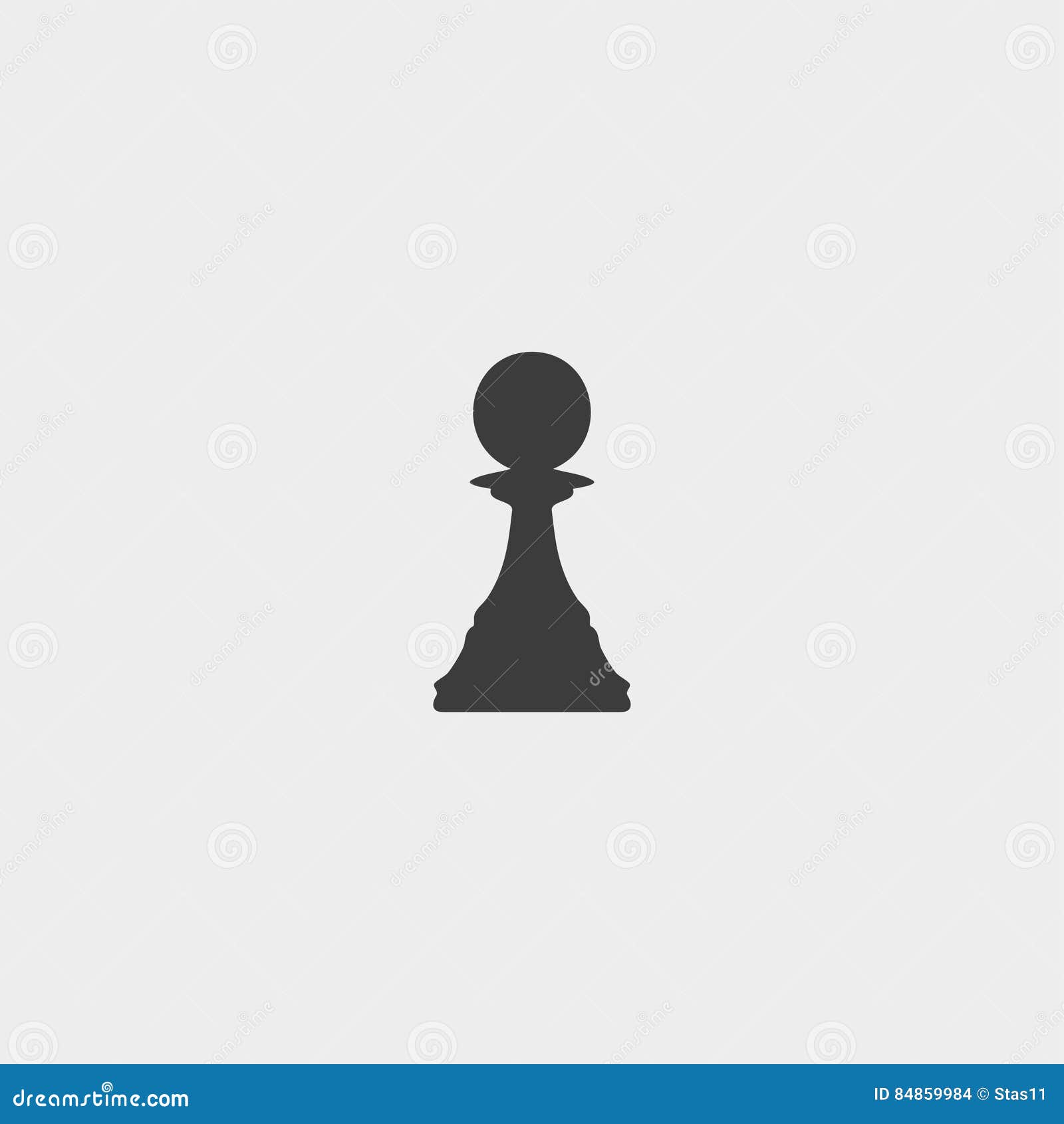 Chess Pawn Icon in a Flat Design in Black Color. Vector Illustration ...