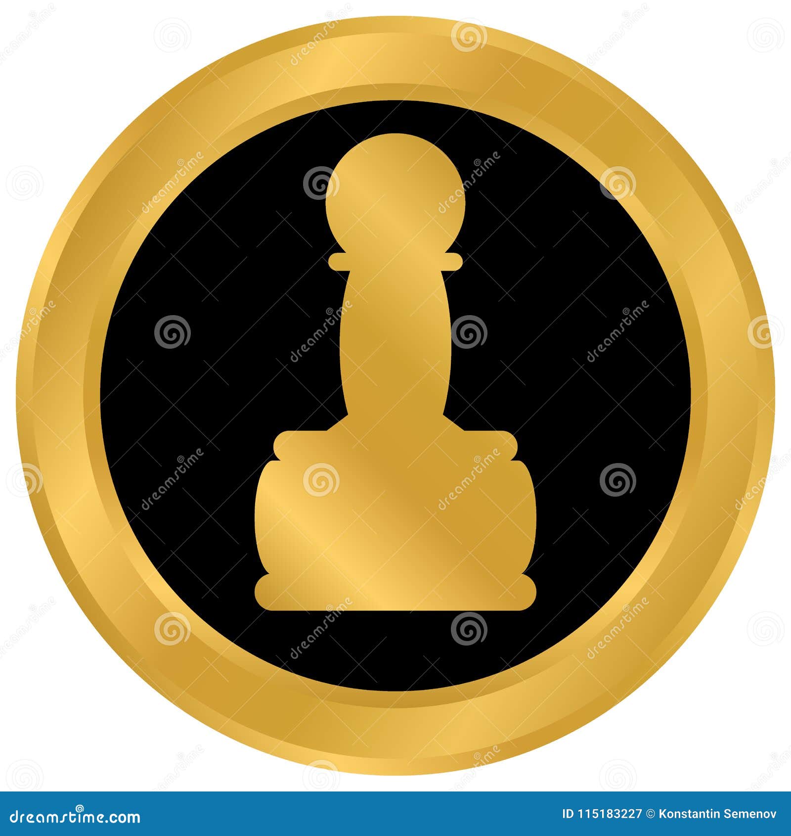 Chess pawn icon. stock illustration. Illustration of pieces - 115183227