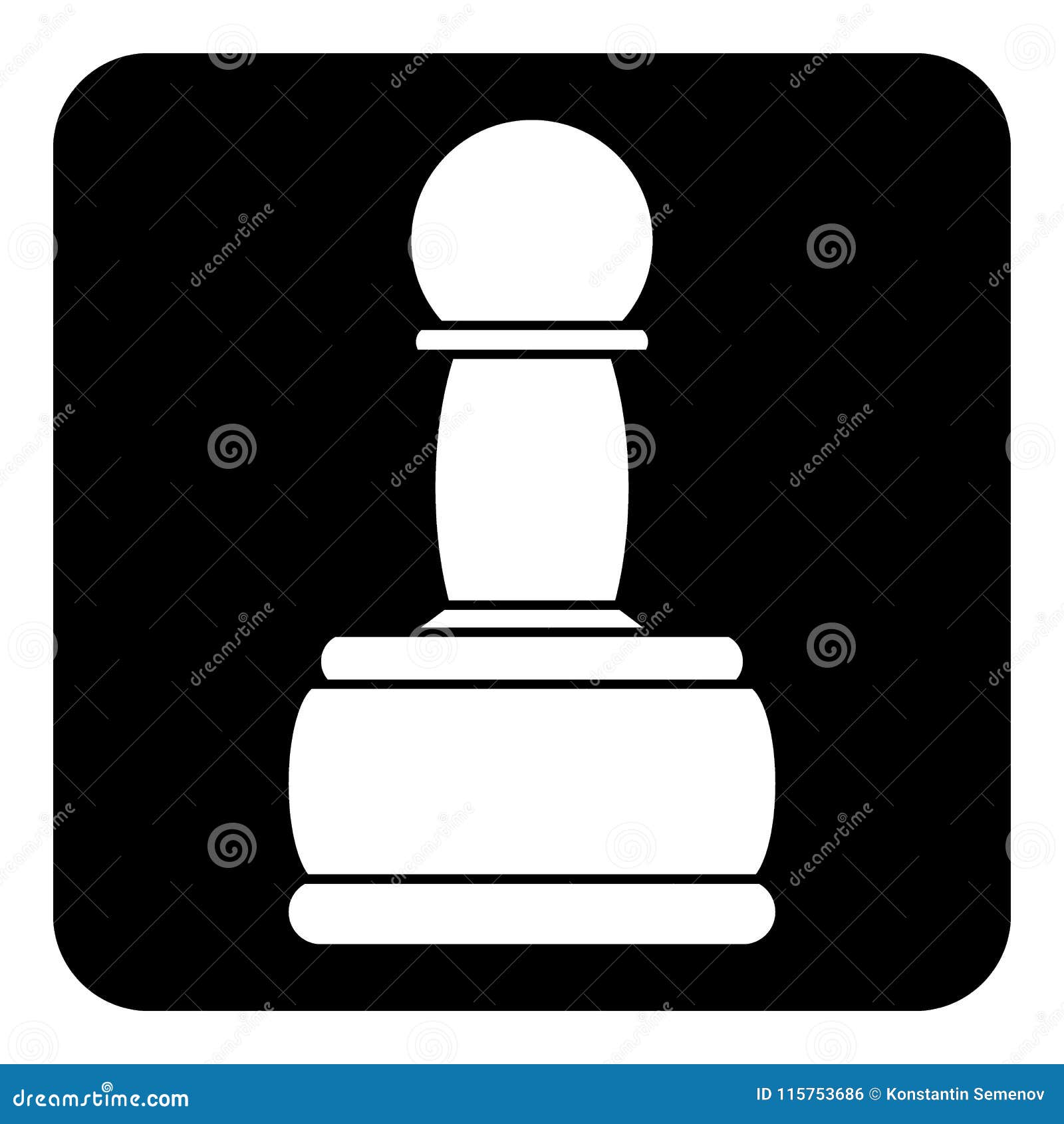 Chess pawn icon. stock illustration. Illustration of isolated - 115753686