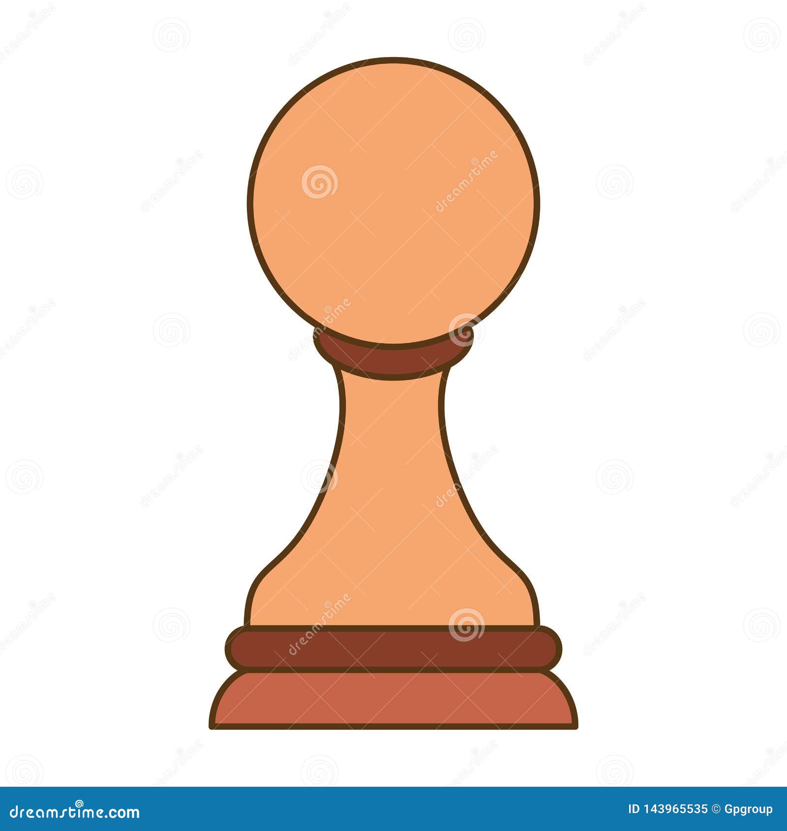 Chess pawn isolated icon stock vector. Illustration of element - 143965535