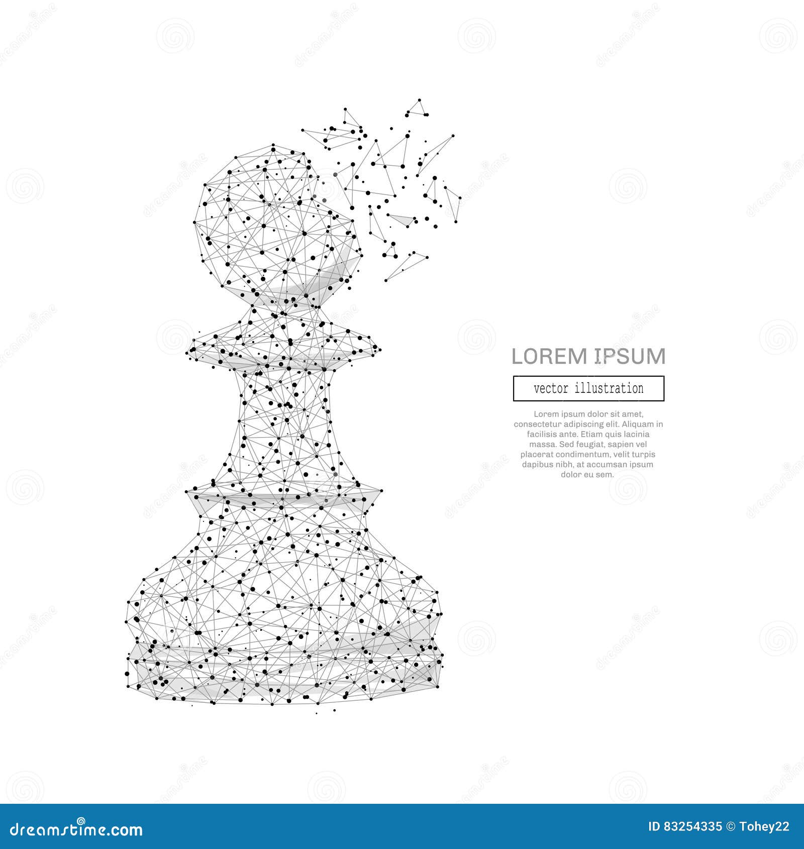 Low Poly Chess Set On The Board. Royalty-Free Cartoon | CartoonDealer ...