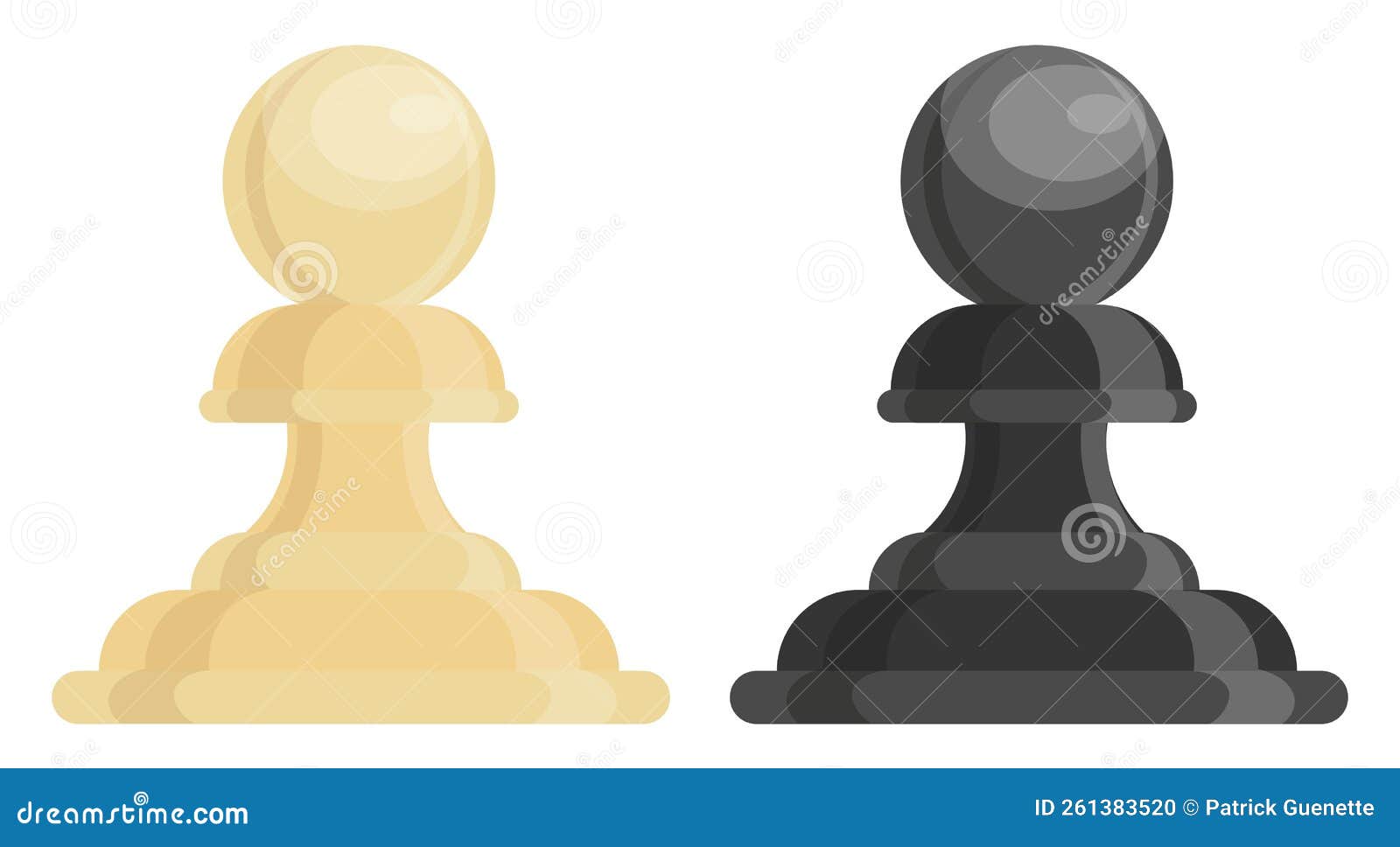 Chess pawn pieces, icon stock vector. Illustration of hobby - 261383520
