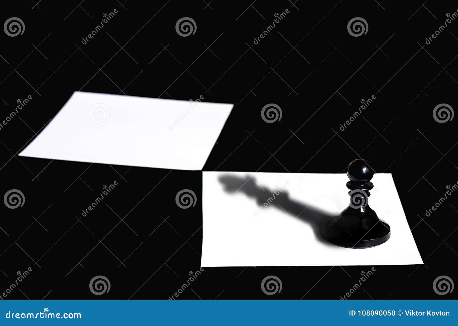 A Chess Pawn with a Queen Shadow. Stock Photo - Image of black, light ...