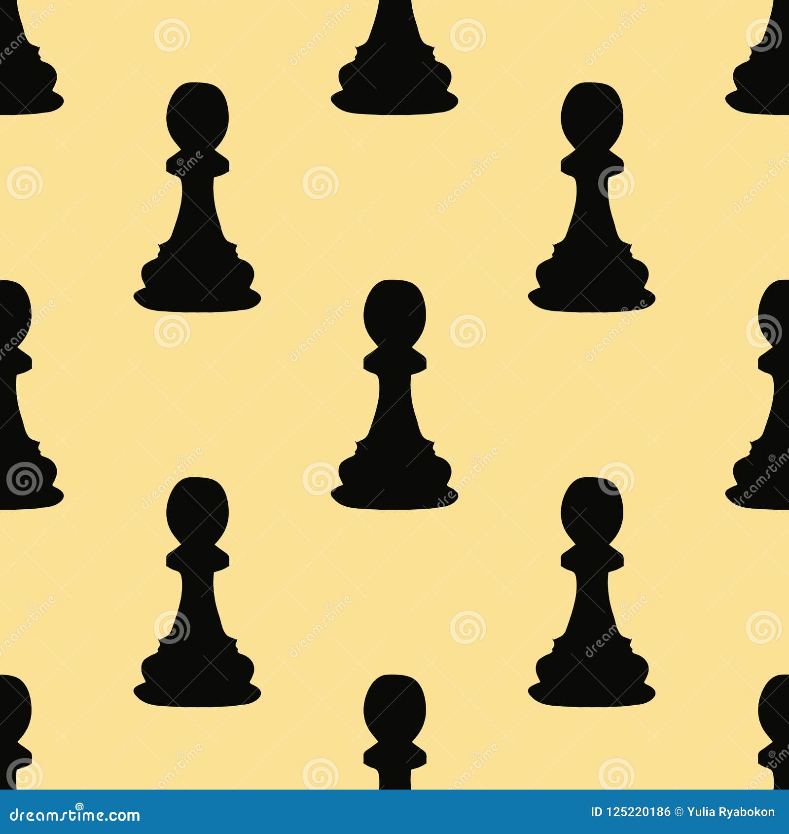 Chess Pawn Seamless Pattern Stock Illustration - Illustration of icon ...