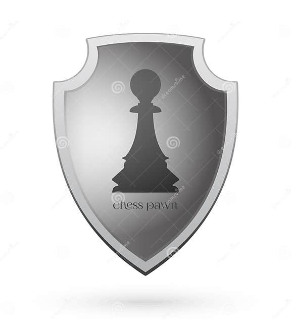Chess Pawn on a Shield. Chess Concept Design Stock Vector ...