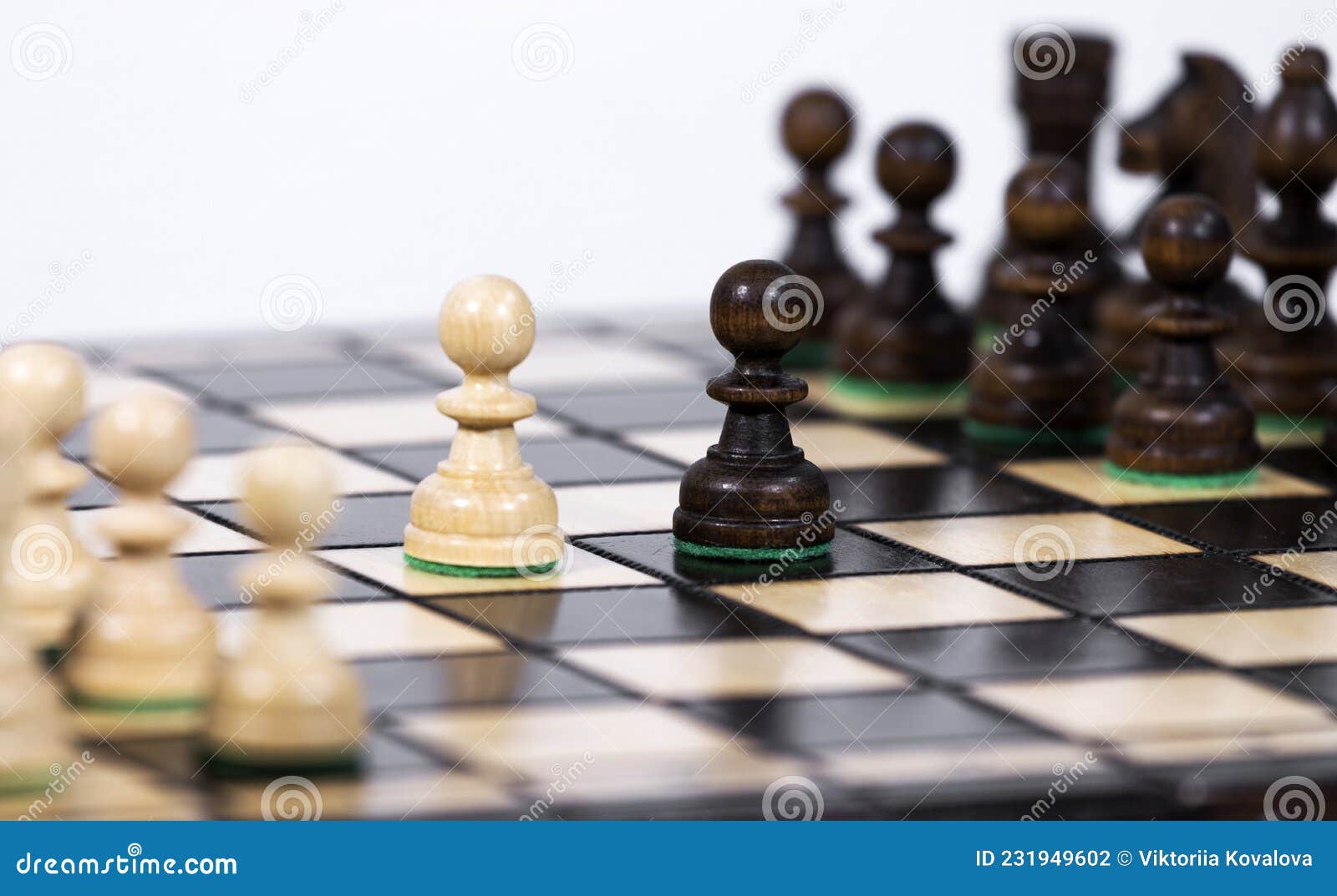 Chess Pawn Standing Next To Each Other, Making Decision and Take a ...