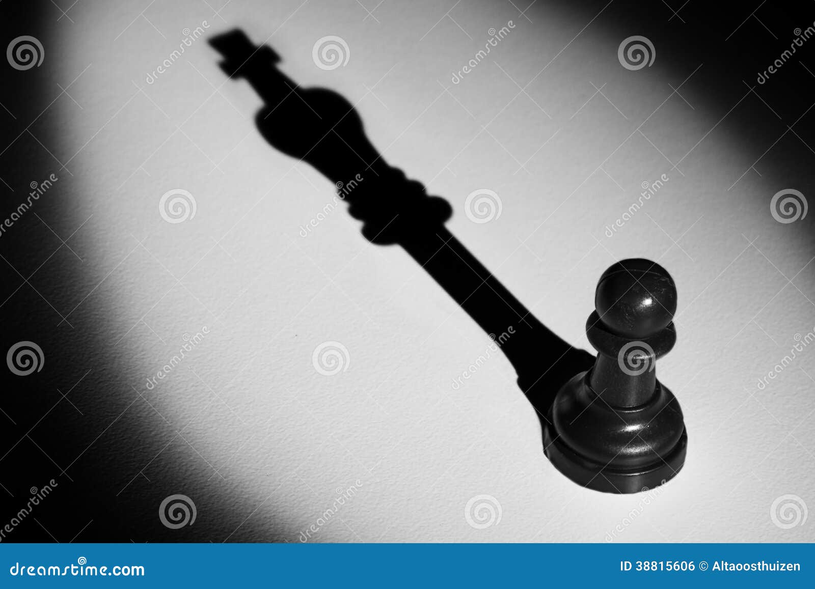 Chess Pawn Standing in a Spotlight Shadow King Stock Photo - Image of ...