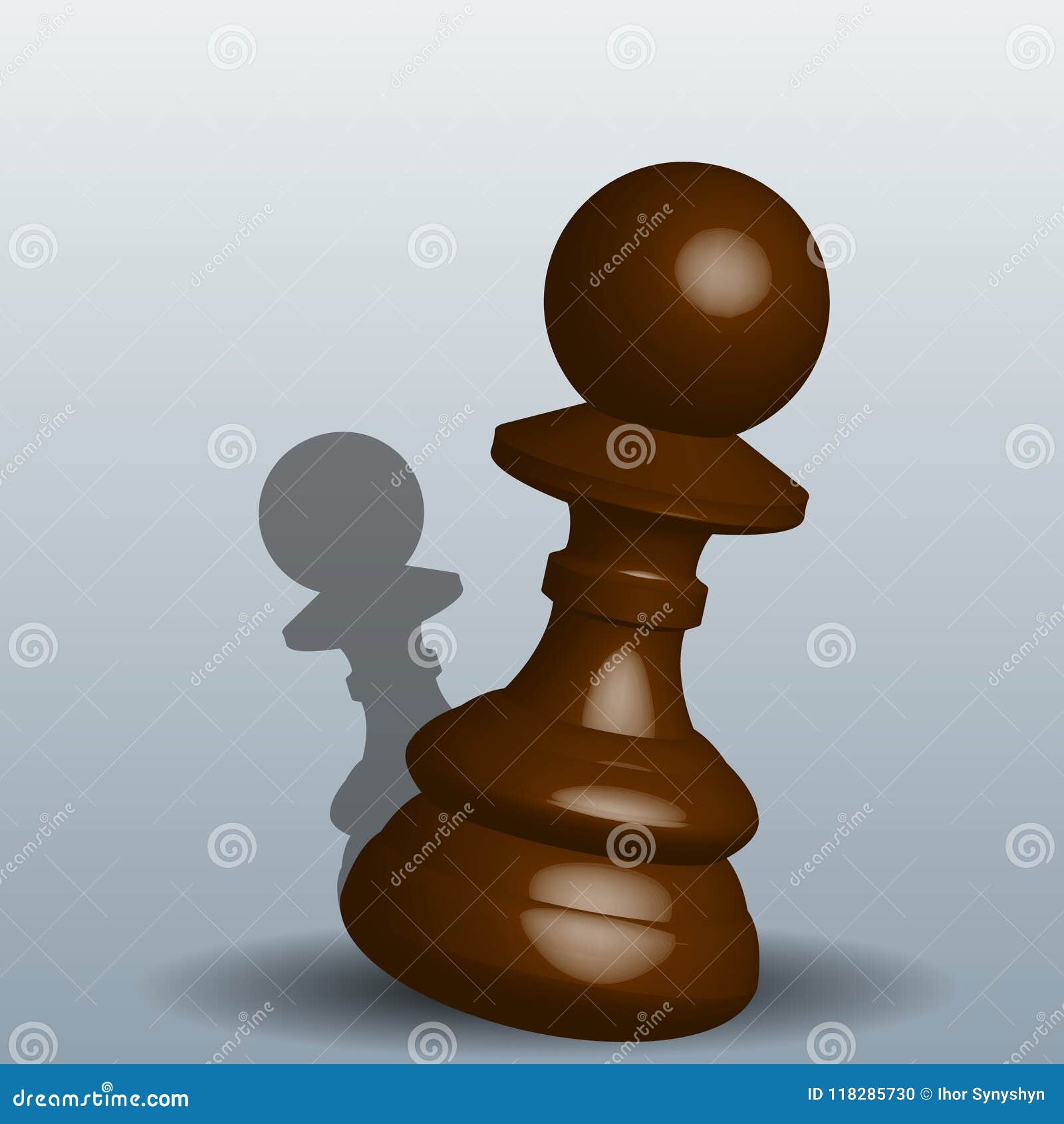 Chess Pawn - Vector Illustration with a Shadow on a Gray Background.Eps ...
