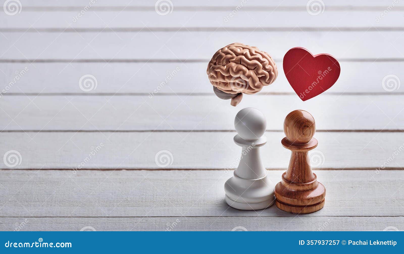 Chess Pawns with Brain and Heart Representing Logic Vs Emotion Stock ...