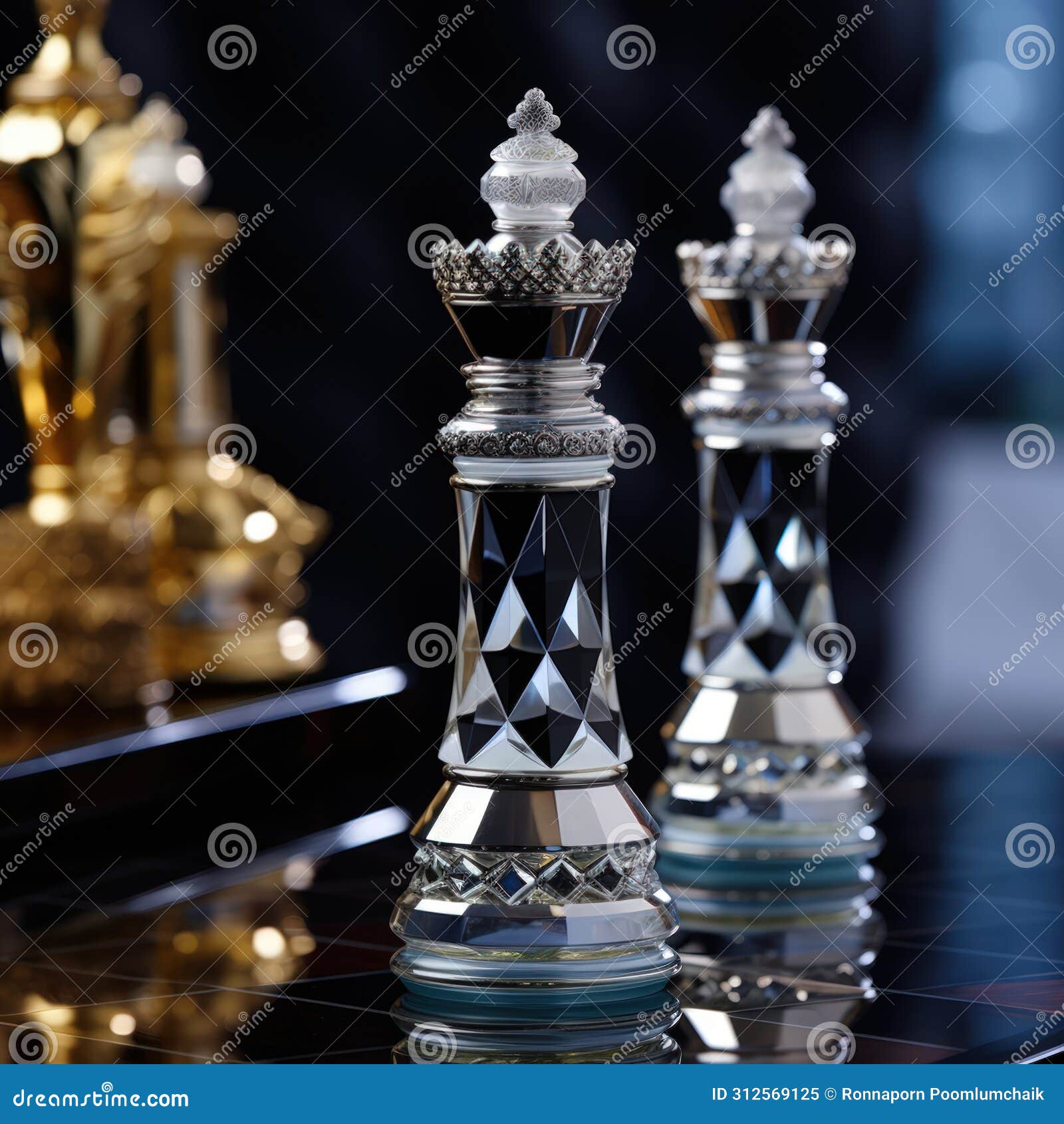 A Chess Piece with a Crown on Top of it Stock Illustration ...
