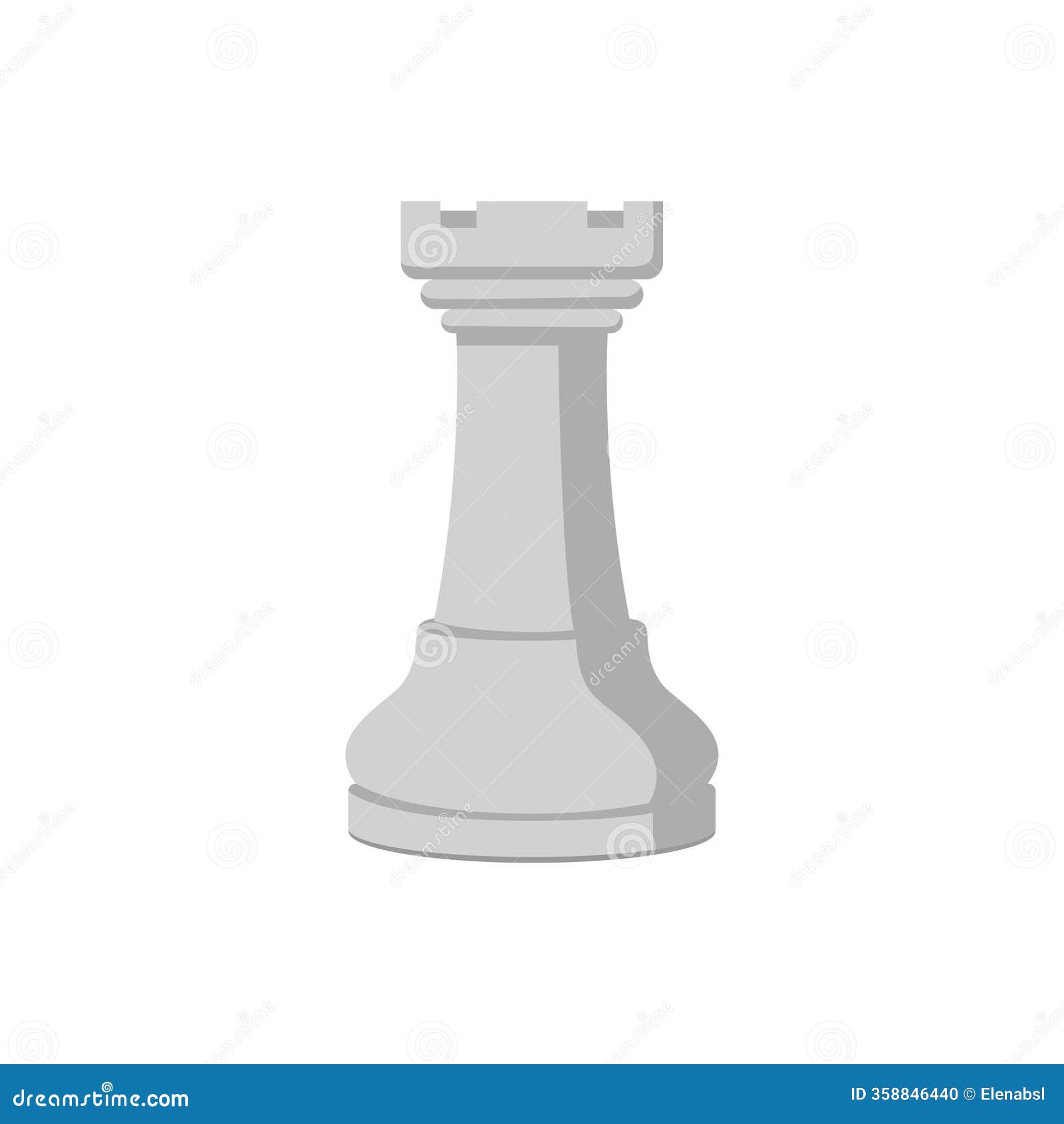 Chess Piece Isolated: White Rook Stock Vector - Illustration of game ...
