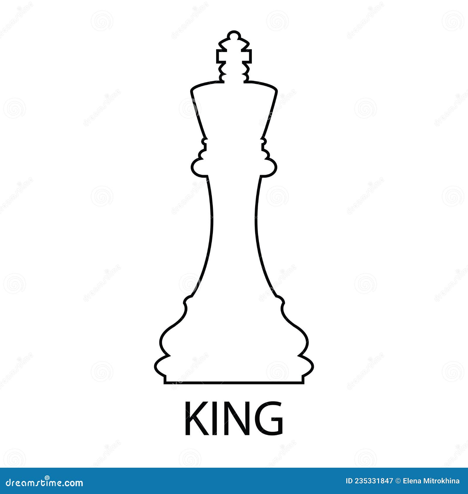 King Chess Piece Outline