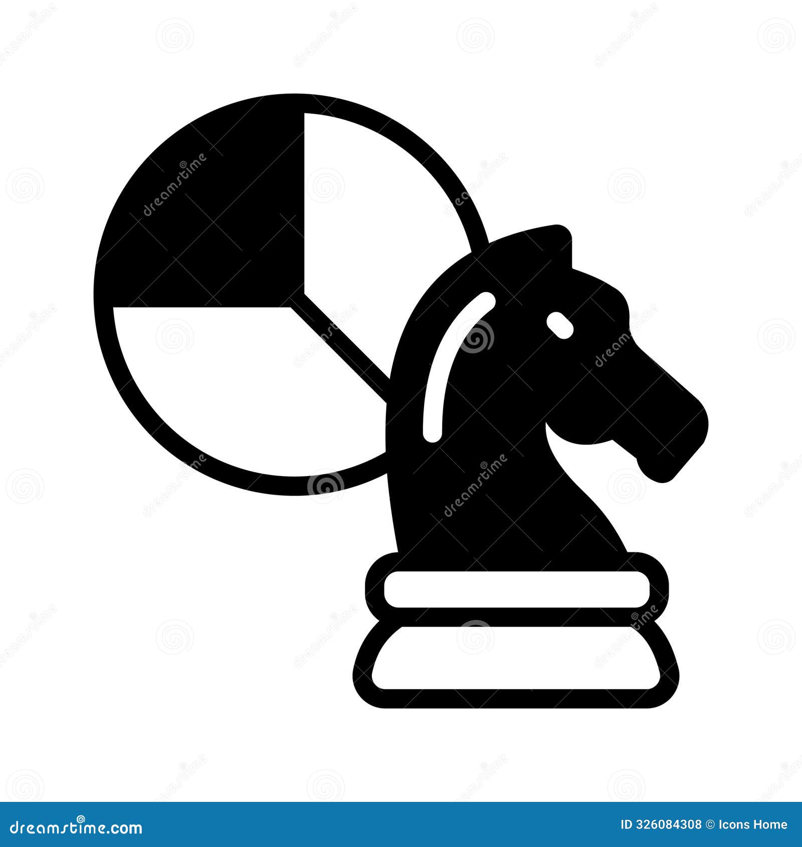 Chess Piece with Pie Diagram Denoting the Concept of Business Strategy ...