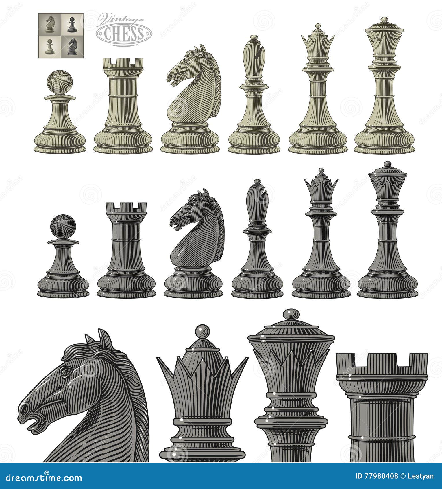 Set Of Chess Piece Element, Winner And Looser Concept, In A Fair Game ...