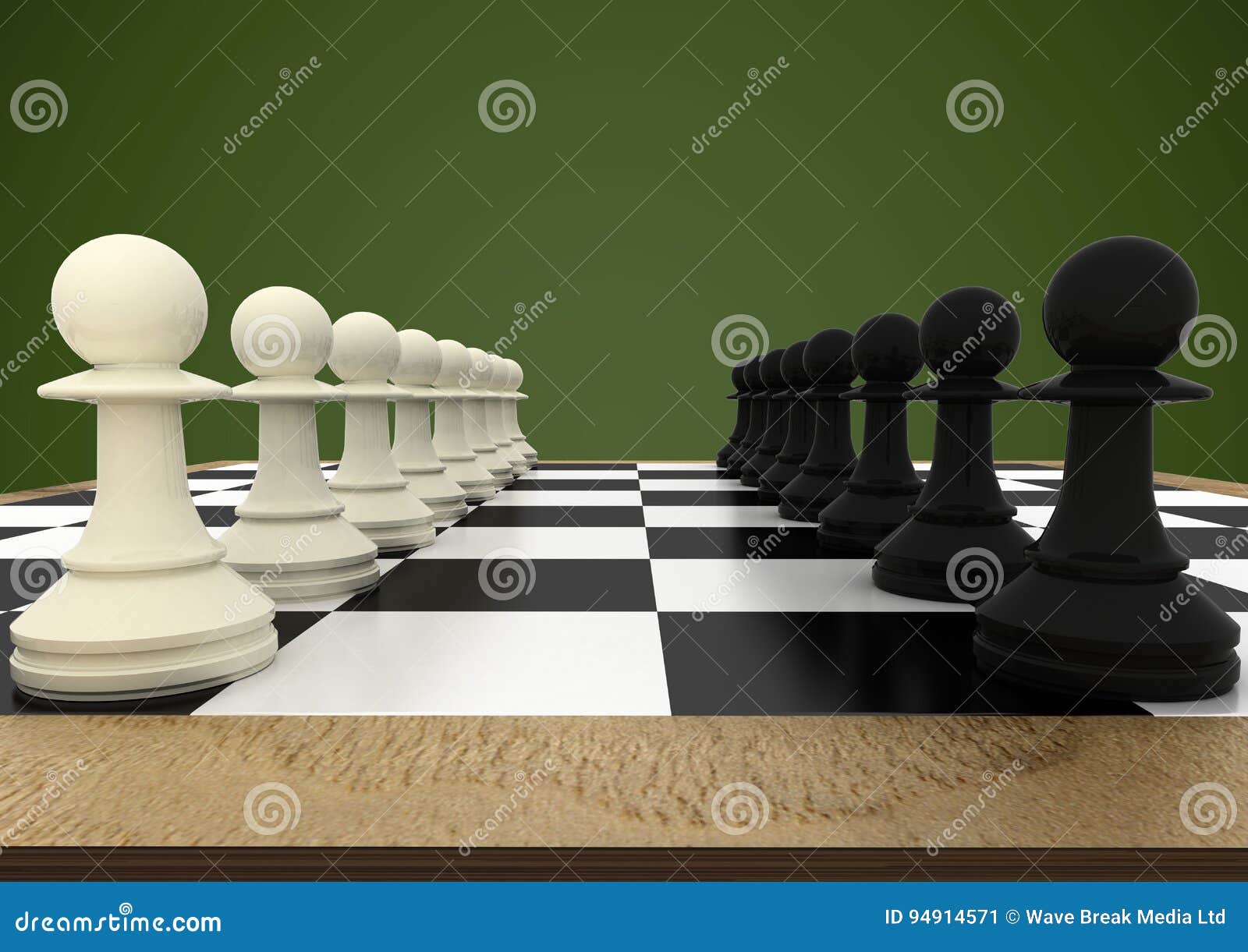 Chess Pieces Against Green Background Stock Illustration - Illustration ...