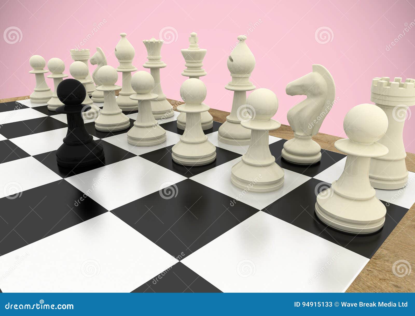 Chess Pieces Against Pink Background Stock Illustration - Illustration ...