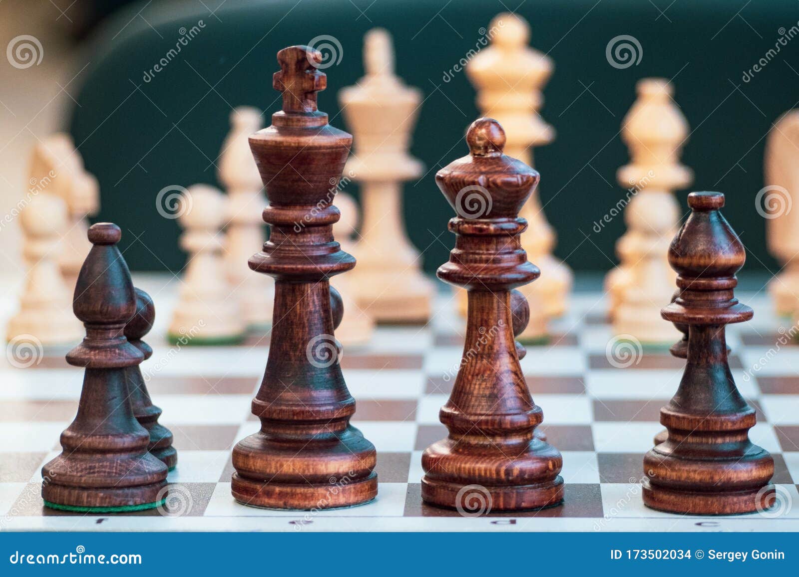 Chess Pieces on the Board Close-up Stock Photo - Image of play, sport ...