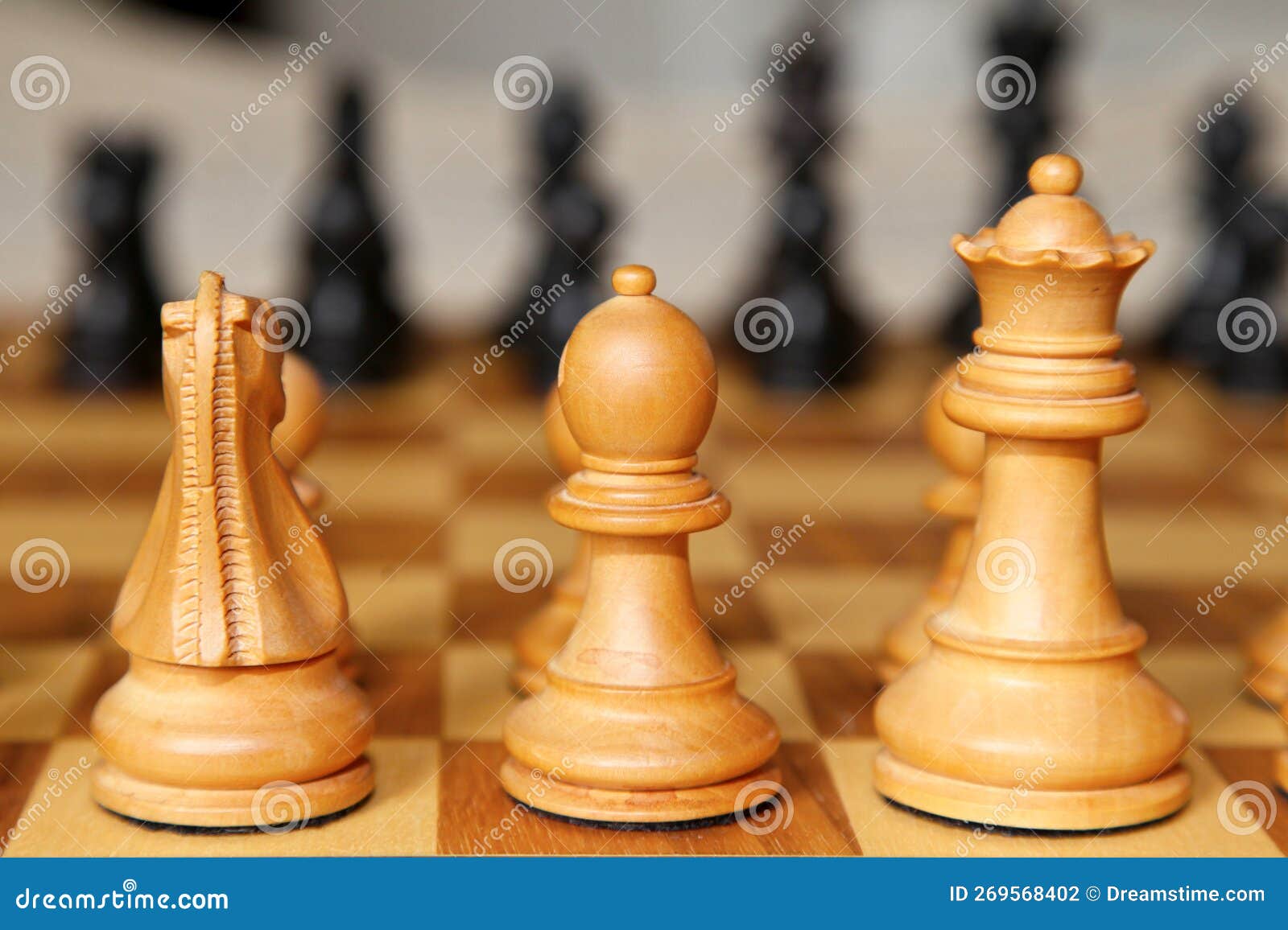 Chess pieces on the board stock photo. Image of western - 269568402