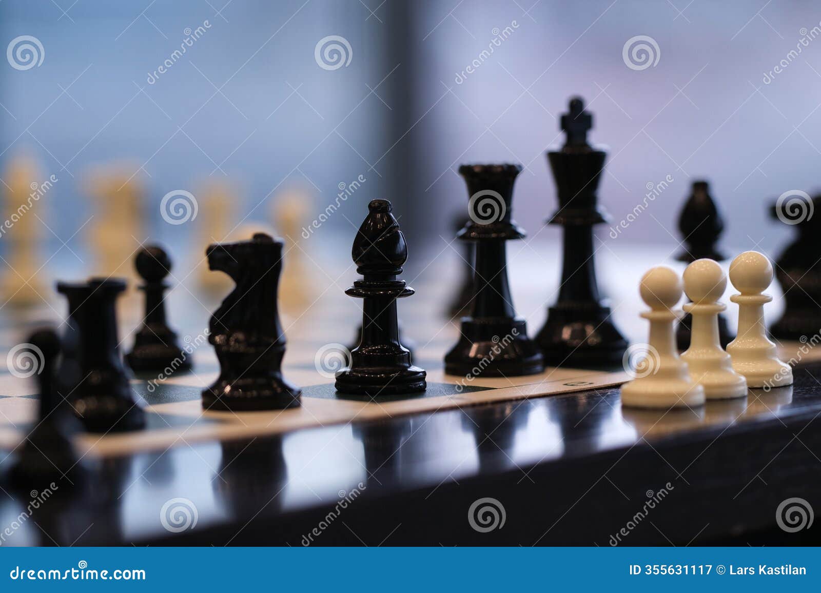 Chess pieces on a board stock image. Image of white - 355631117