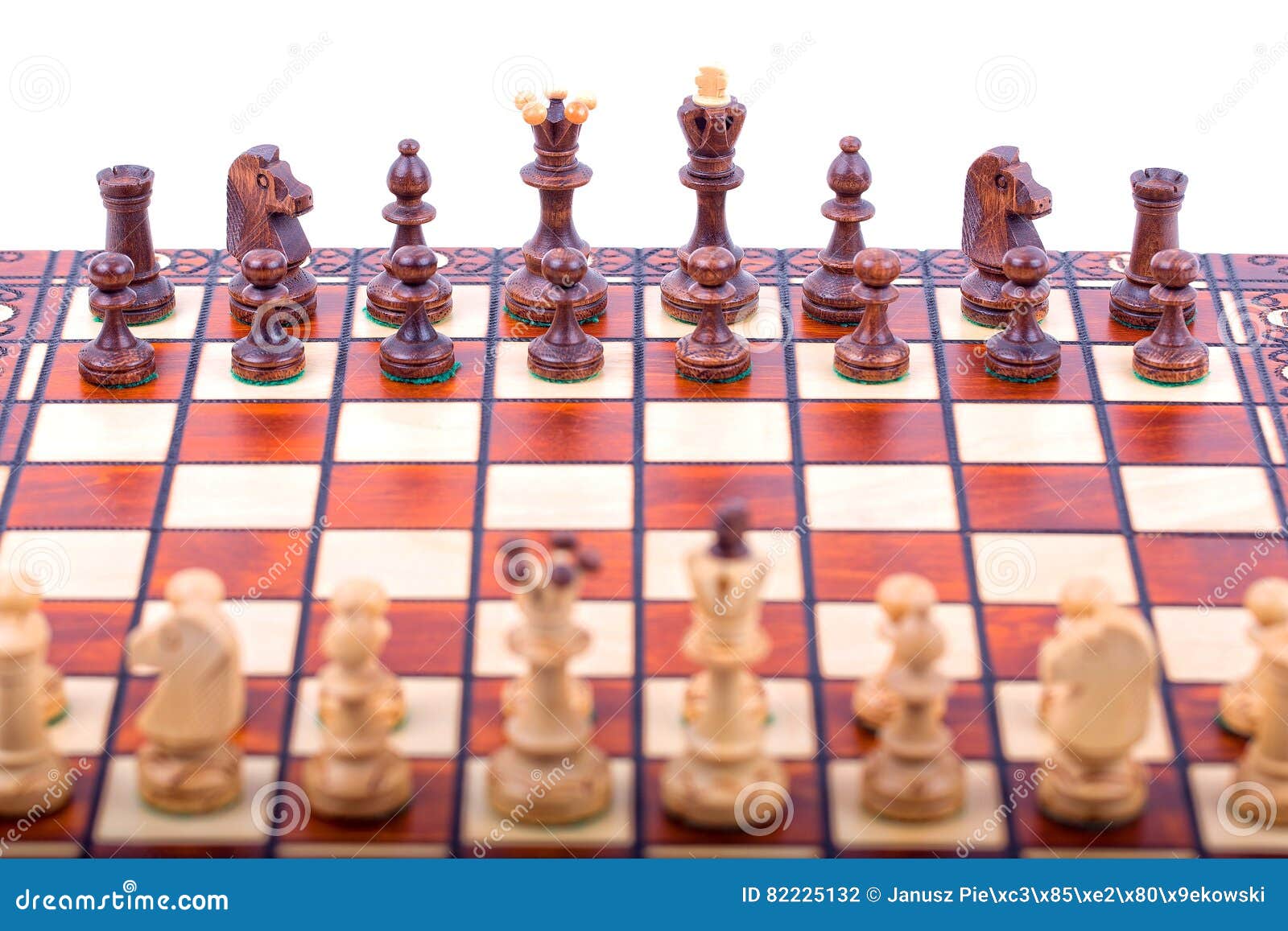 Chess pieces on the board stock photo. Image of game - 82225132