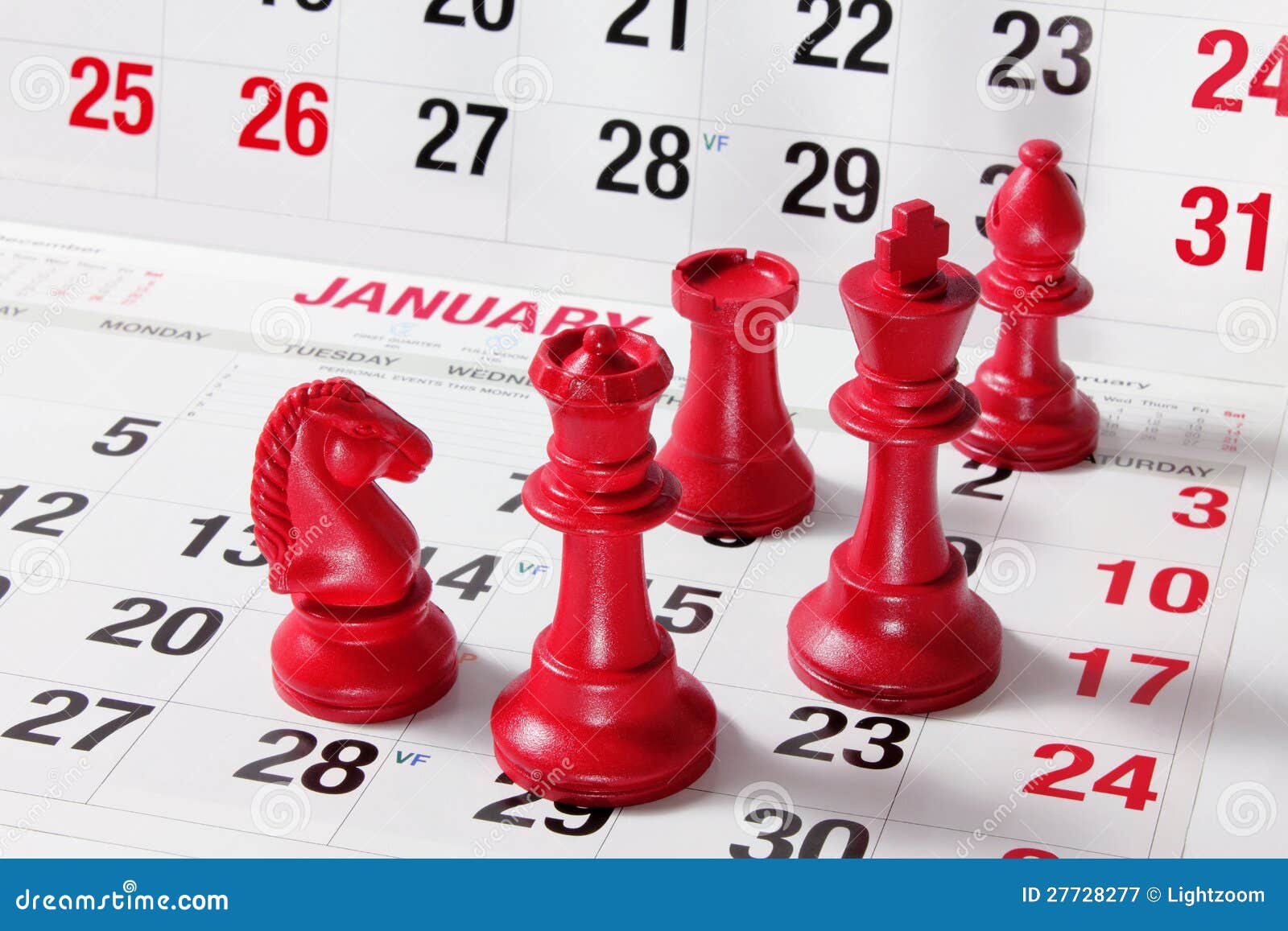 Chess Pieces on Calendar stock image. Image of schedule - 27728277