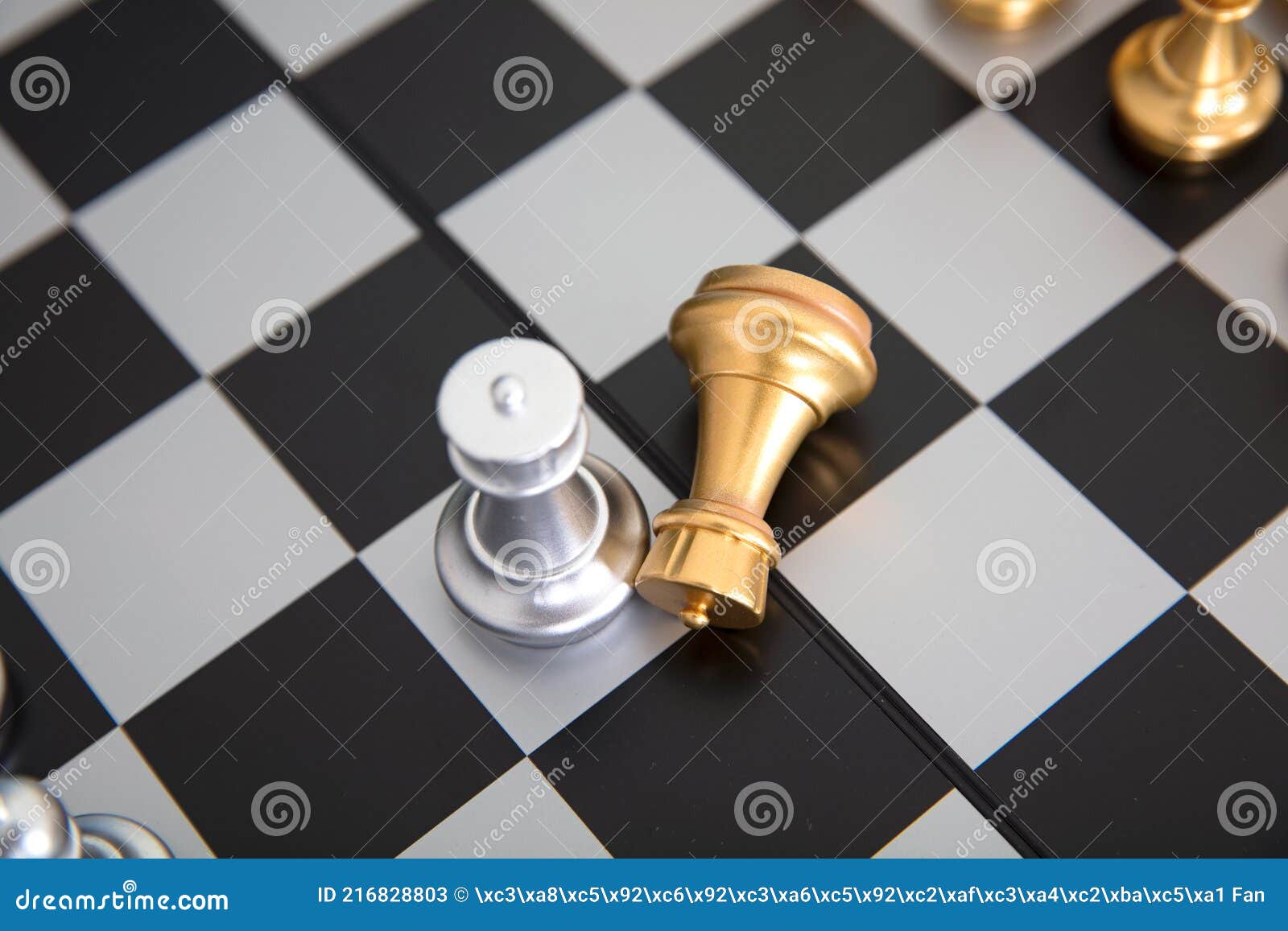 Chess Pieces on the Chess Board are Facing Each Other Stock Image ...