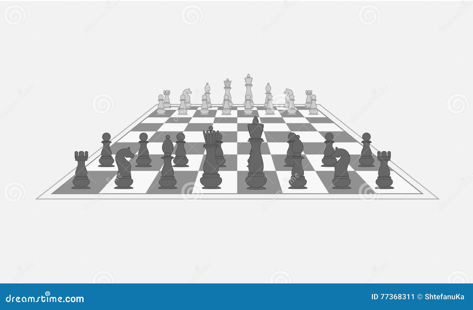 Chess Pieces on the Chess Board. Vector Stock Vector - Illustration of ...