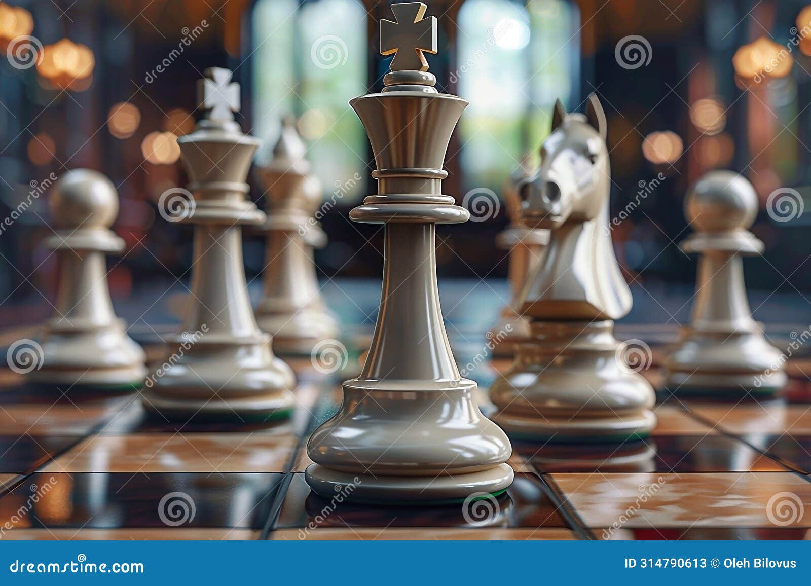 Chess Pieces on a Chessboard, Close-up Stock Image - Image of rook ...