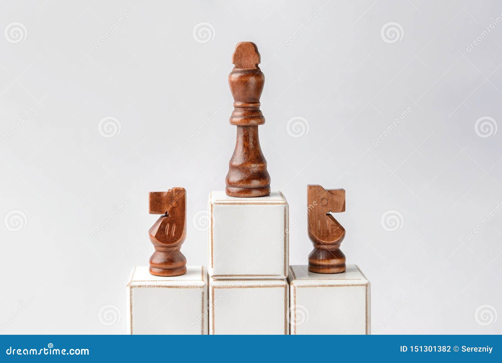 Chess Pieces with Cubes on Light Background Stock Photo - Image of ...