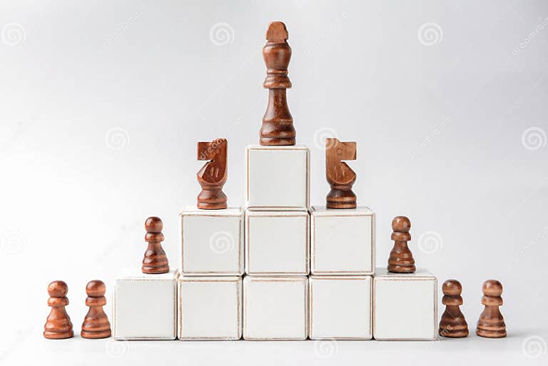 Chess Pieces with Cubes on Light Background Stock Image - Image of ...