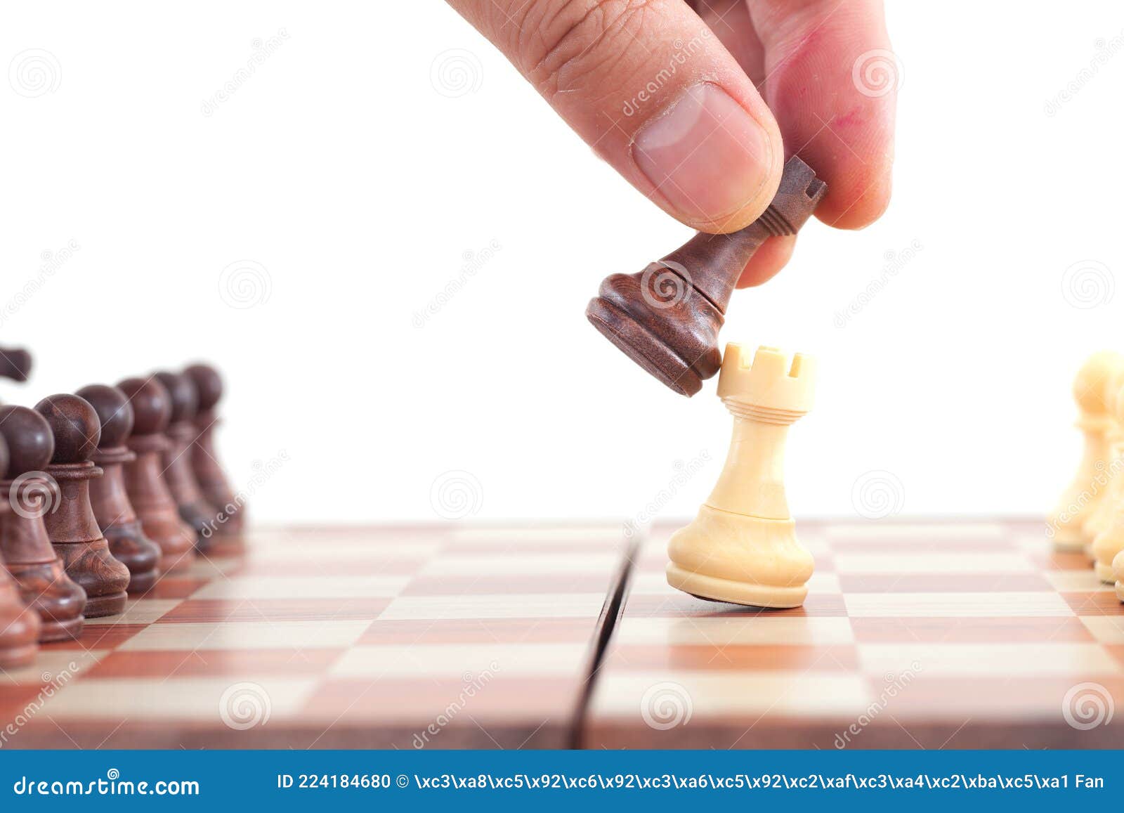 Chess Pieces in a Duel on a Chess Board Stock Photo - Image of losing ...