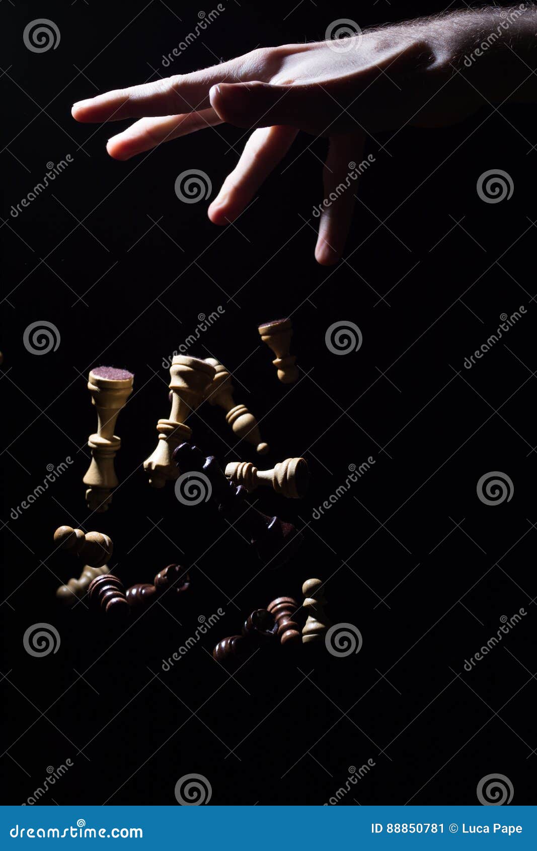 Chess Pieces Falling from Hand Symbol for Power and Control Stock Image ...