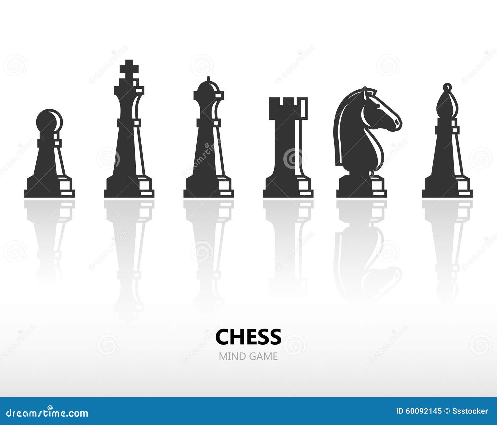 Chess pieces stock vector. Illustration of difficult - 60092145