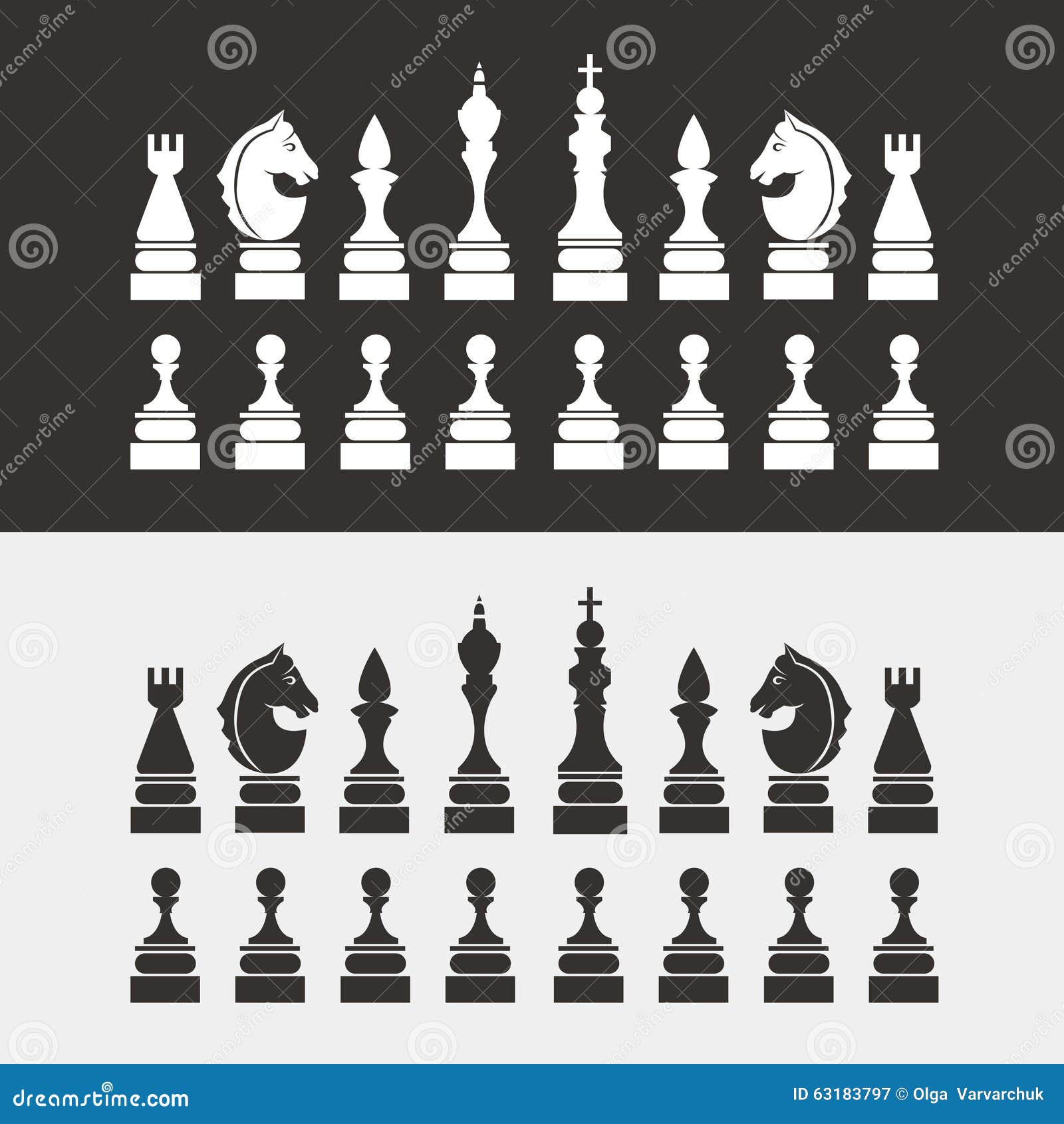 Chess Pieces Flat Style. Vector. Stock Illustration - Illustration of game, business: 63183797